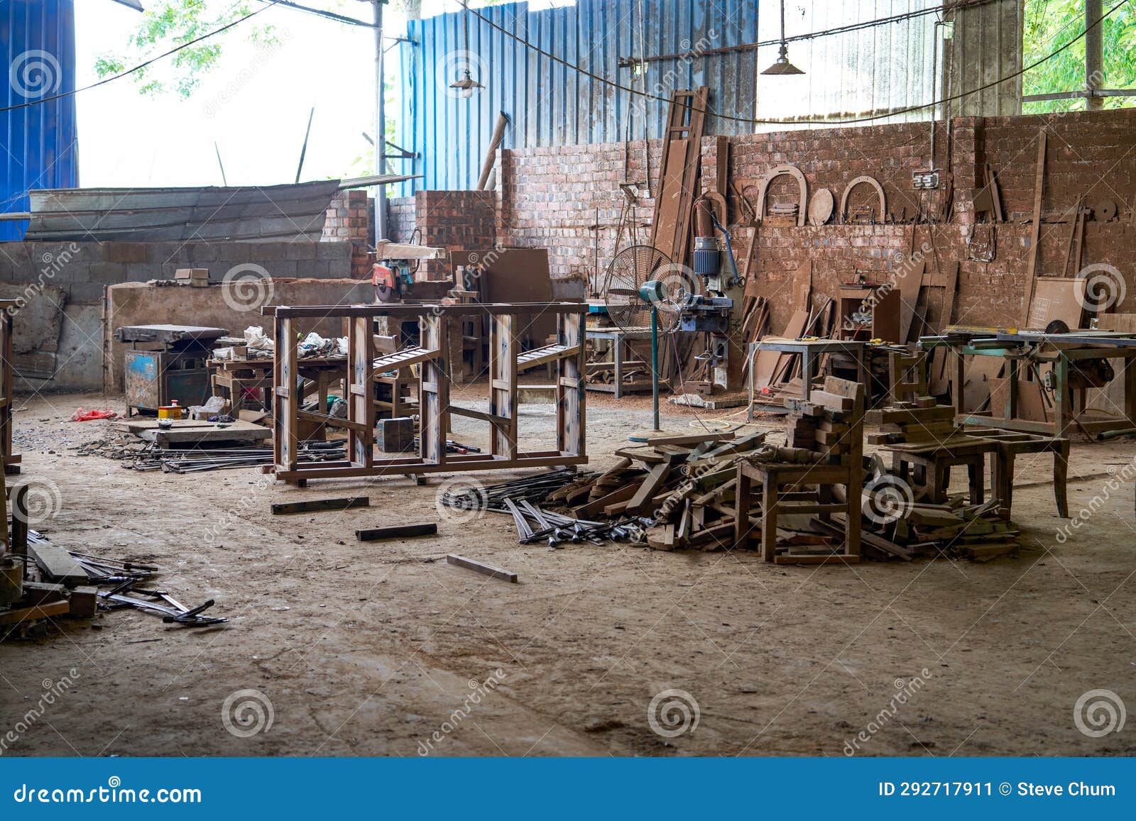 A Busy and Messy Furniture Processing Factory Stock Image - Image of ...
