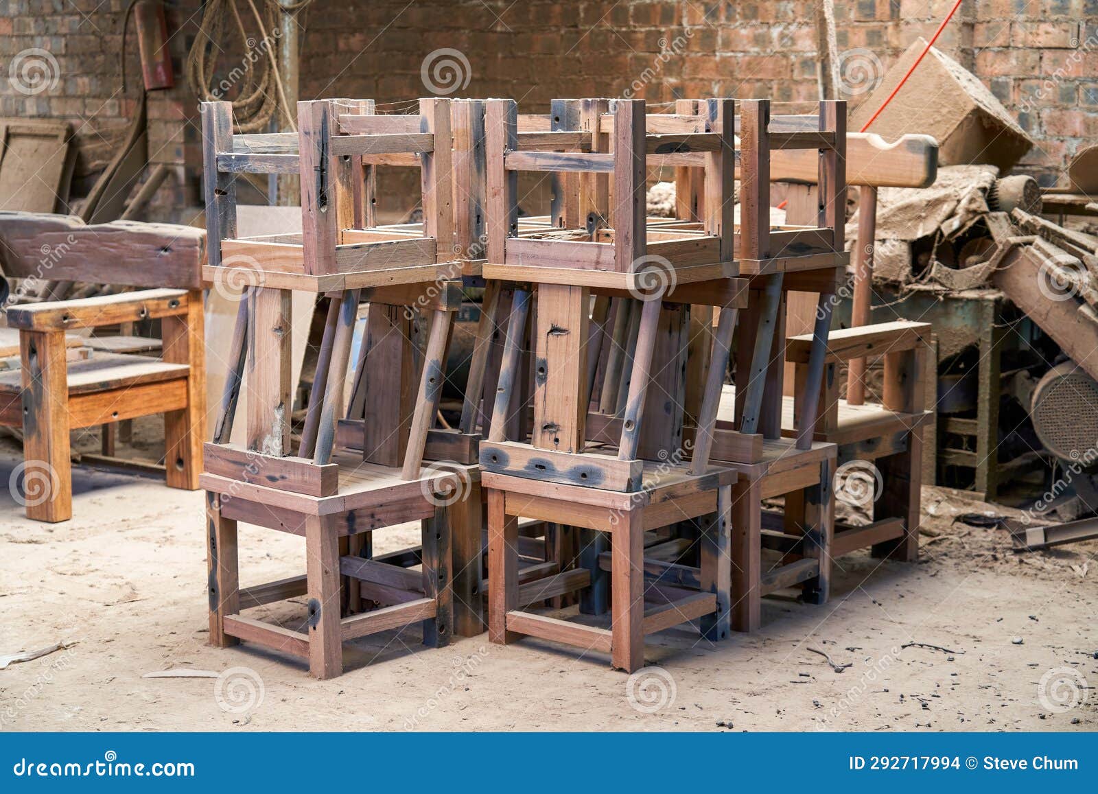 A Busy and Messy Furniture Processing Factory Stock Photo - Image of ...