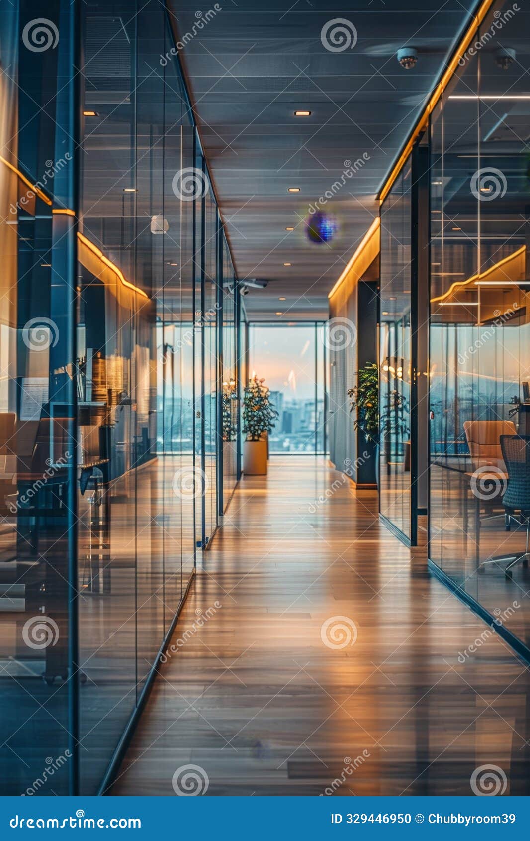 Busy Modern Office with Glass Partitions, Employees Interacting Stock ...