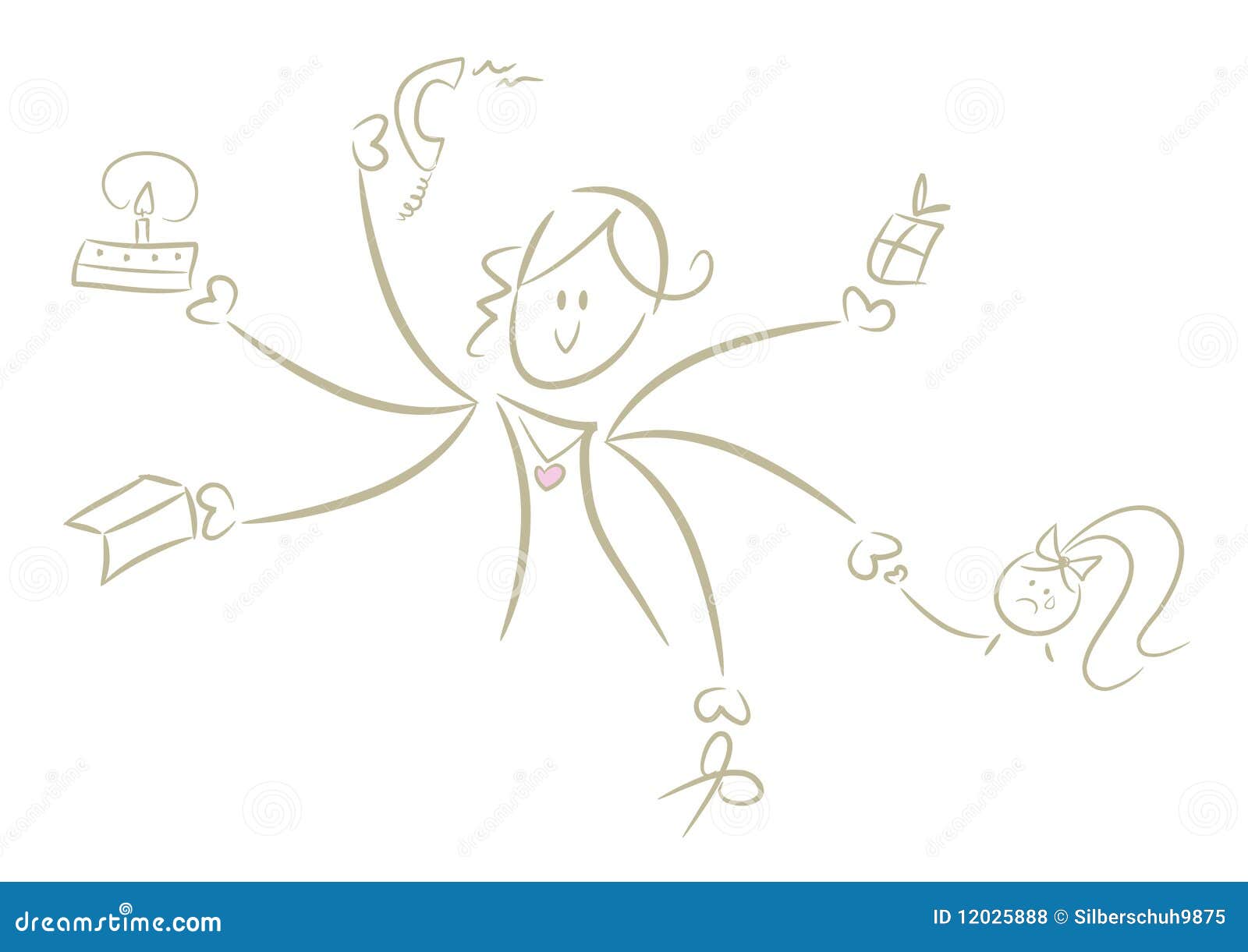 Busy Mom stock vector. Illustration of character, drawing - 12025888