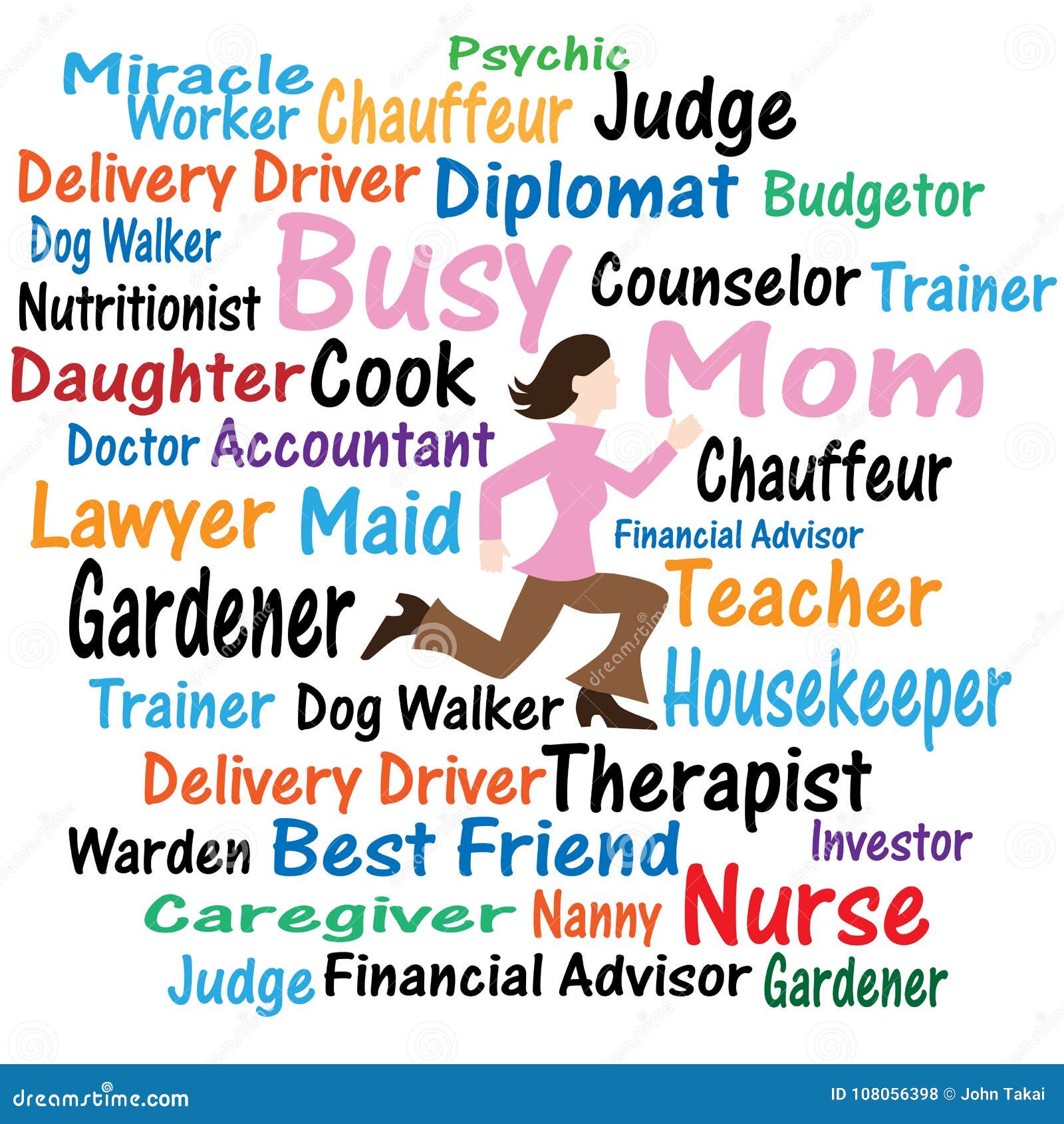 Busy Mom Word Cloud stock vector. Illustration of balance - 108056398