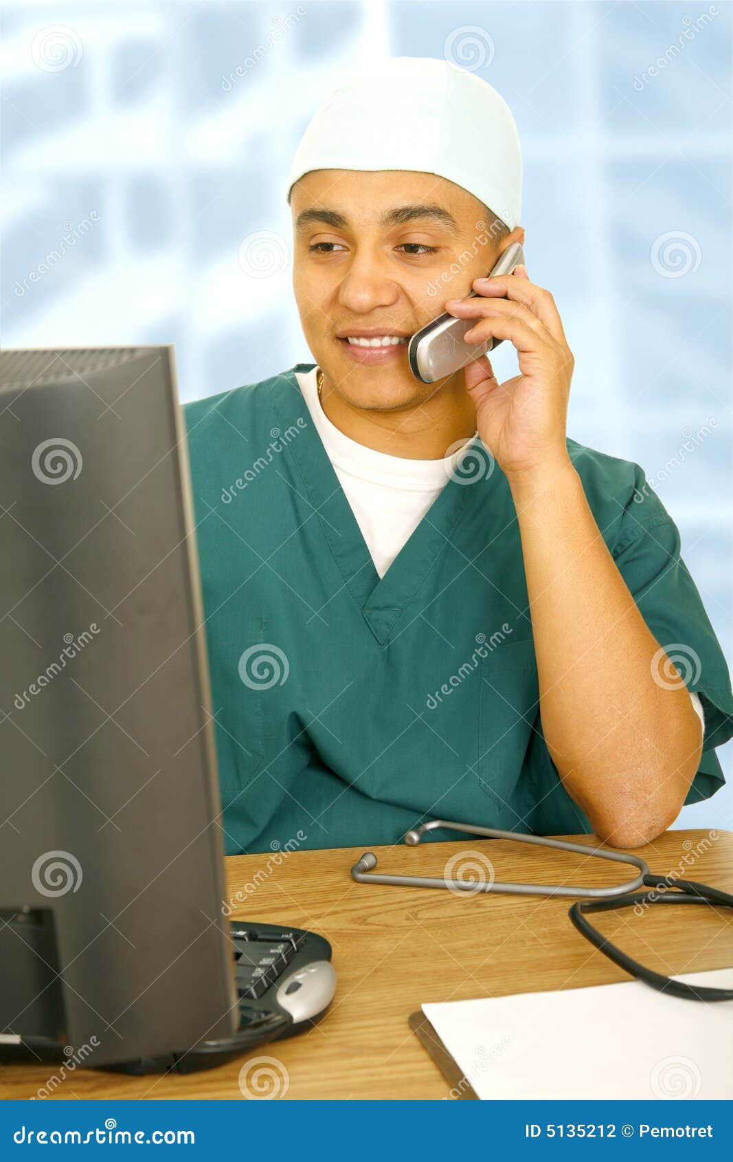 Busy Nurse Multitasking stock photo. Image of pharmacist - 5135212