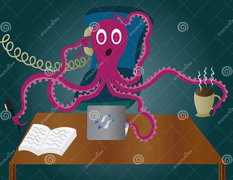 Busy octopus stock vector. Illustration of intrusive - 93796209