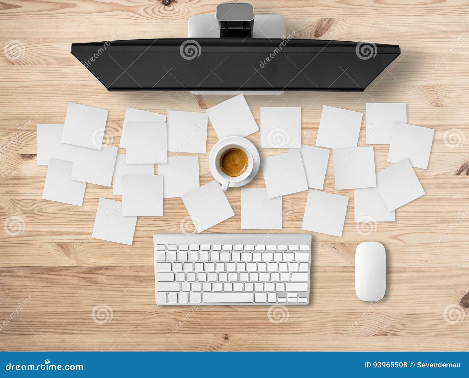 Busy Office Desk with a Lot of Notes. Stock Photo - Image of busy ...