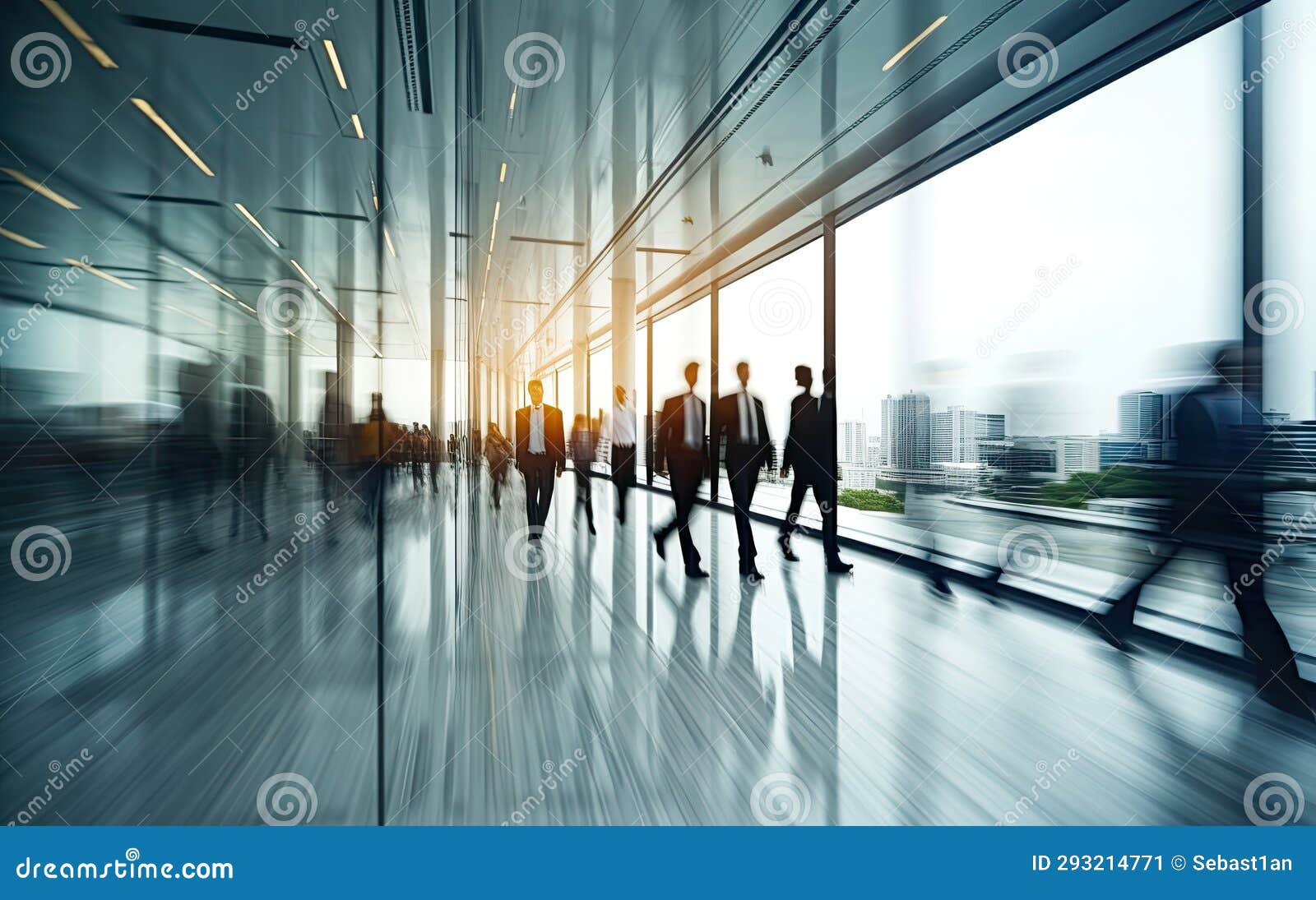 Busy Office Environment, with a Blurred Office Space and Business ...