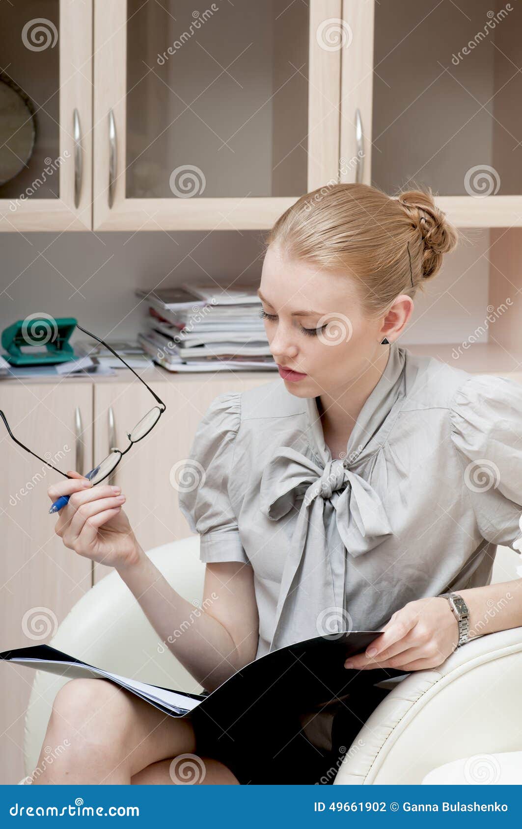 Busy office girl. stock photo. Image of businessperson - 49661902