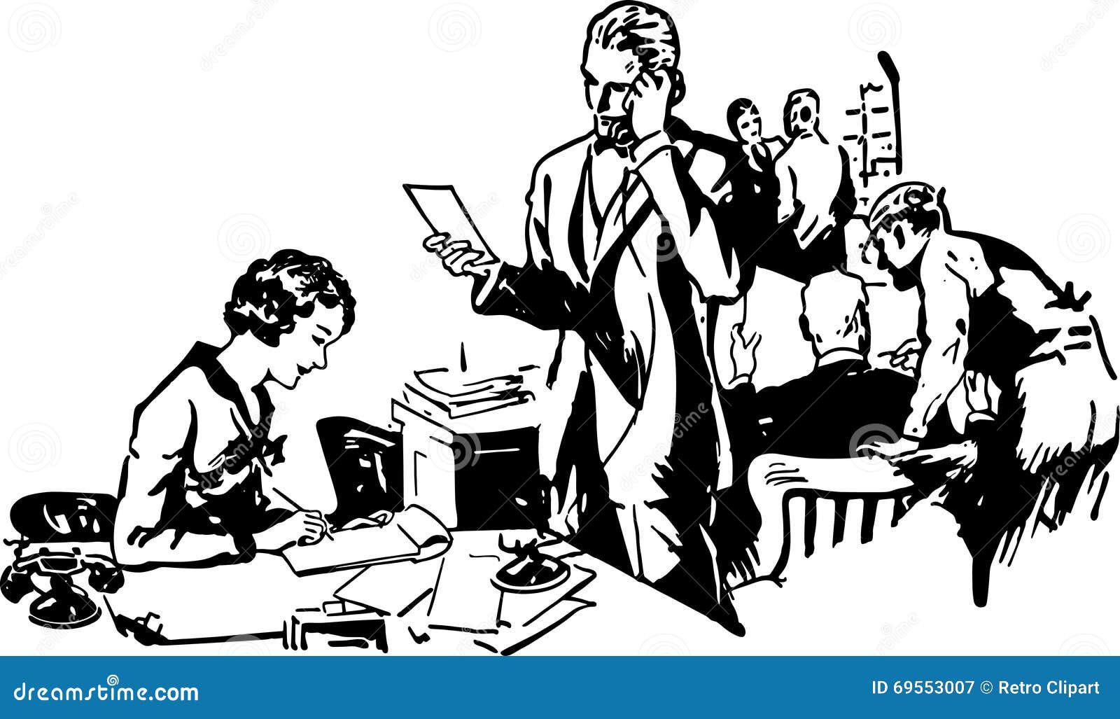 Two Girls Secretaries Vector Illustration | CartoonDealer.com #101442854