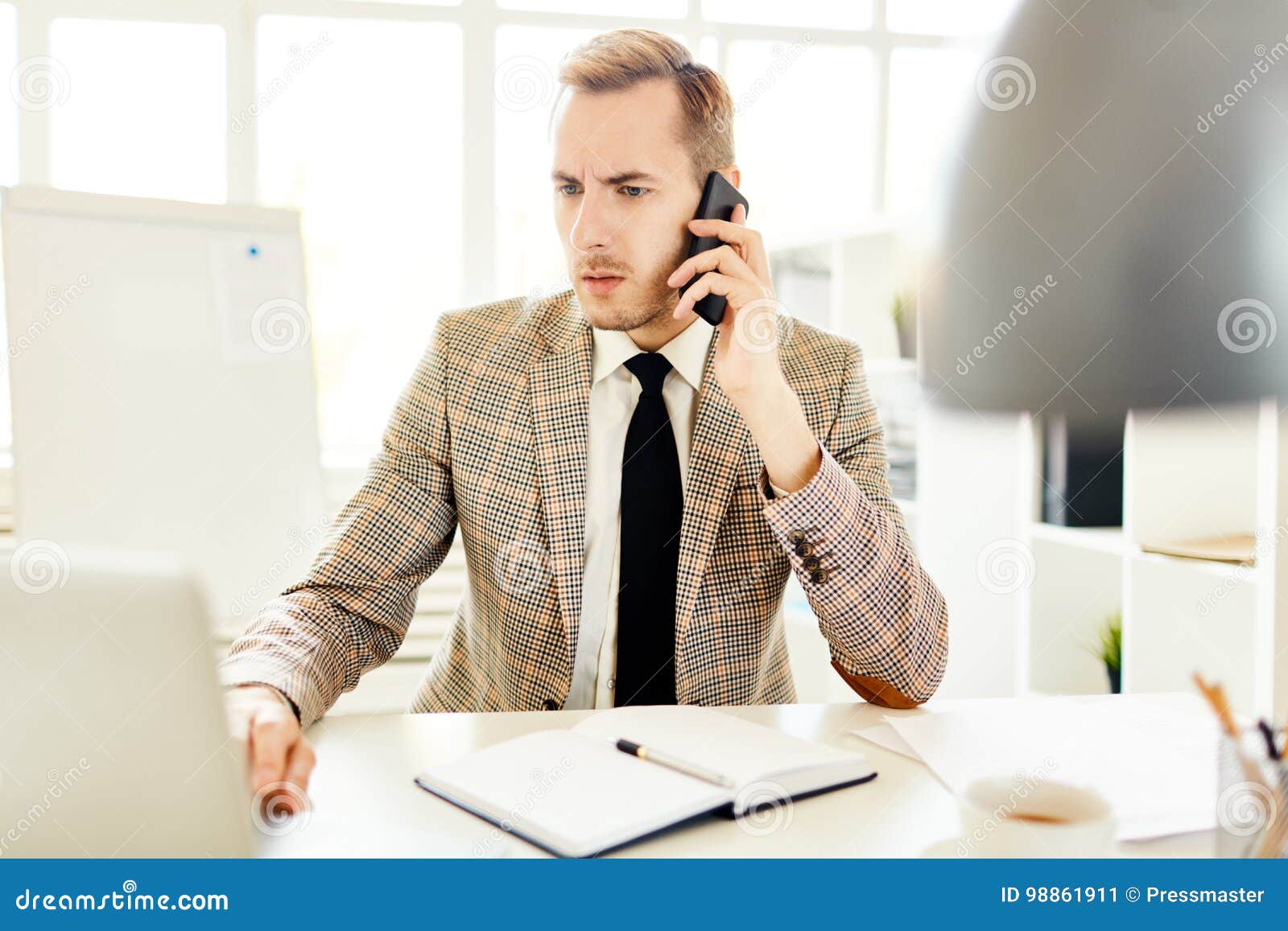 Busy office worker stock image. Image of economist, corporate - 98861911