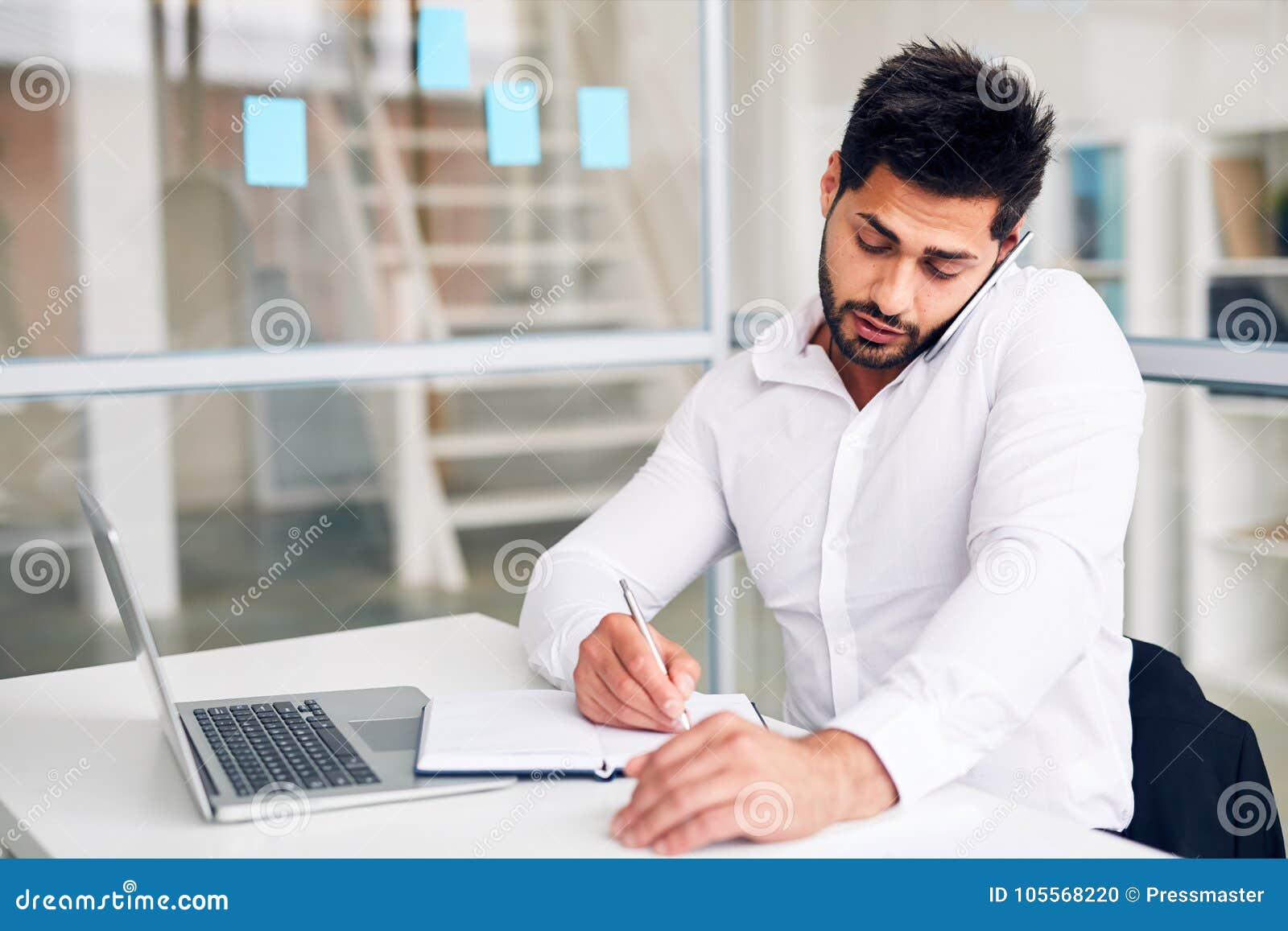 Busy office worker stock photo. Image of adult, diary - 105568220