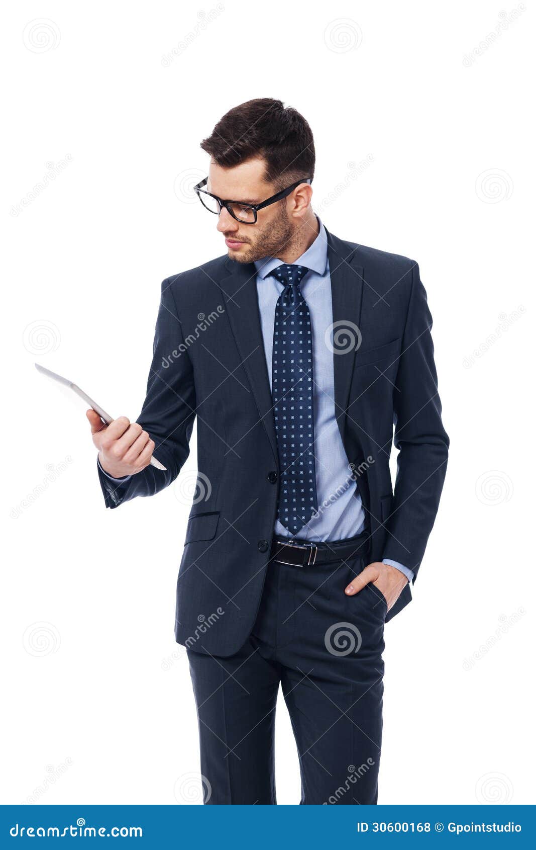 Busy office worker stock photo. Image of busy, male, glasses - 30600168