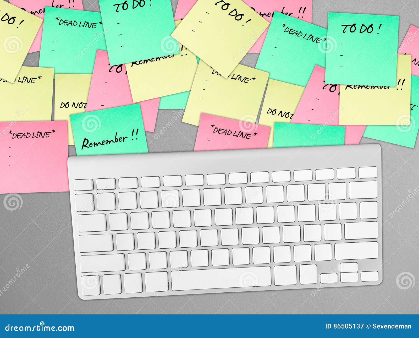 Busy paper note on table. stock image. Image of message - 86505137