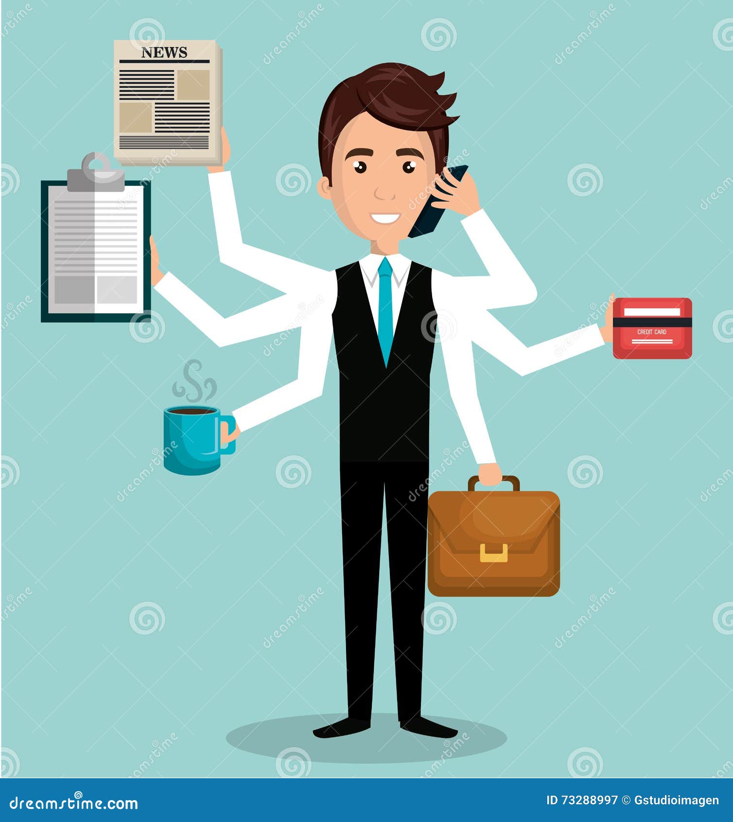 Busy person design stock illustration. Illustration of person - 73288997