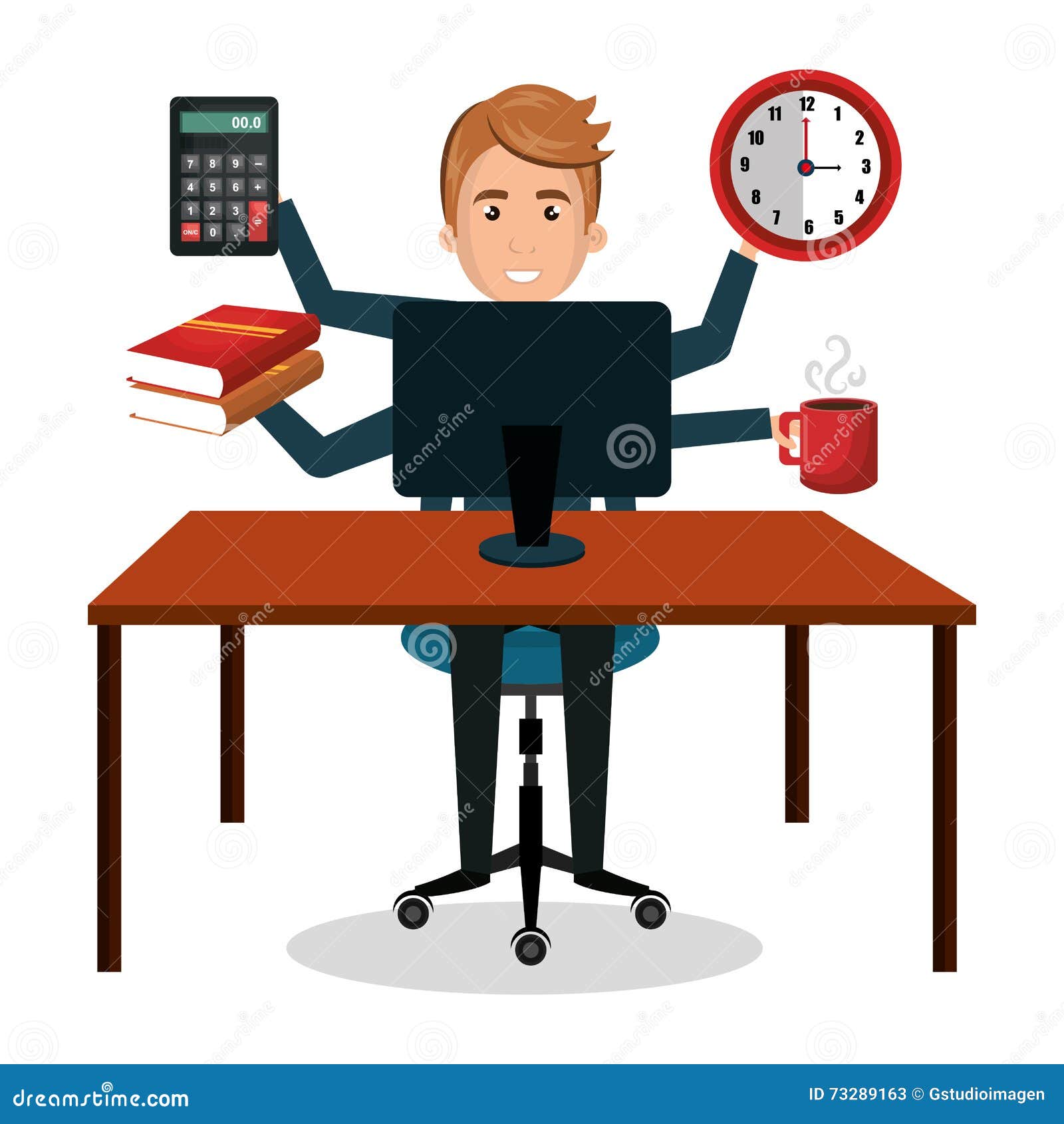 Busy person design stock illustration. Illustration of time - 73289163