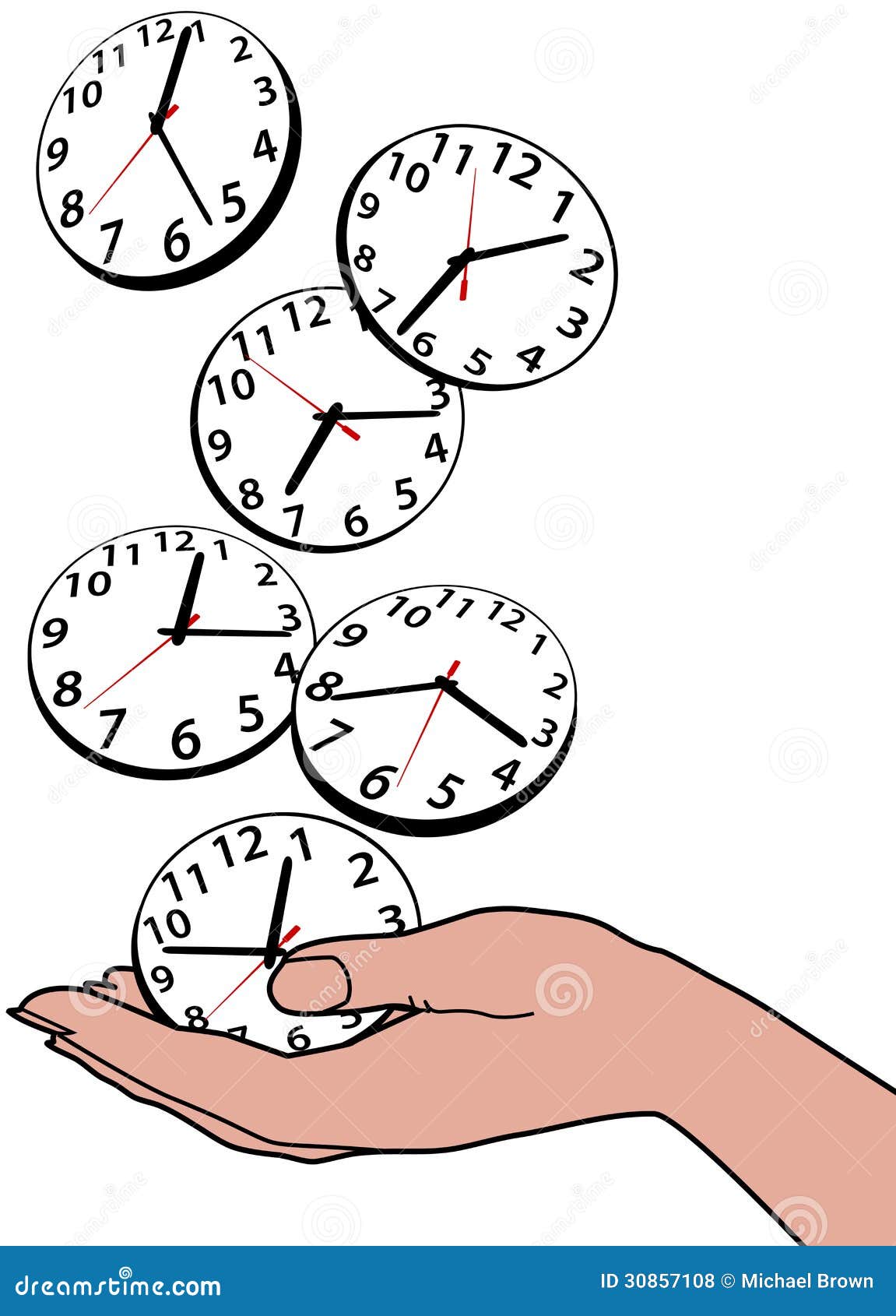 Busy Person Hand Save Time Clocks Stock Vector - Illustration of busy ...