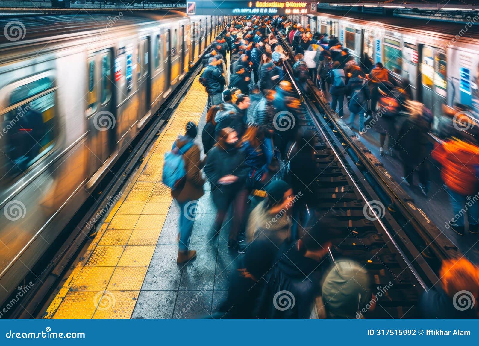 A Busy Platform with a Diverse Group of People Waiting Next To a Train ...