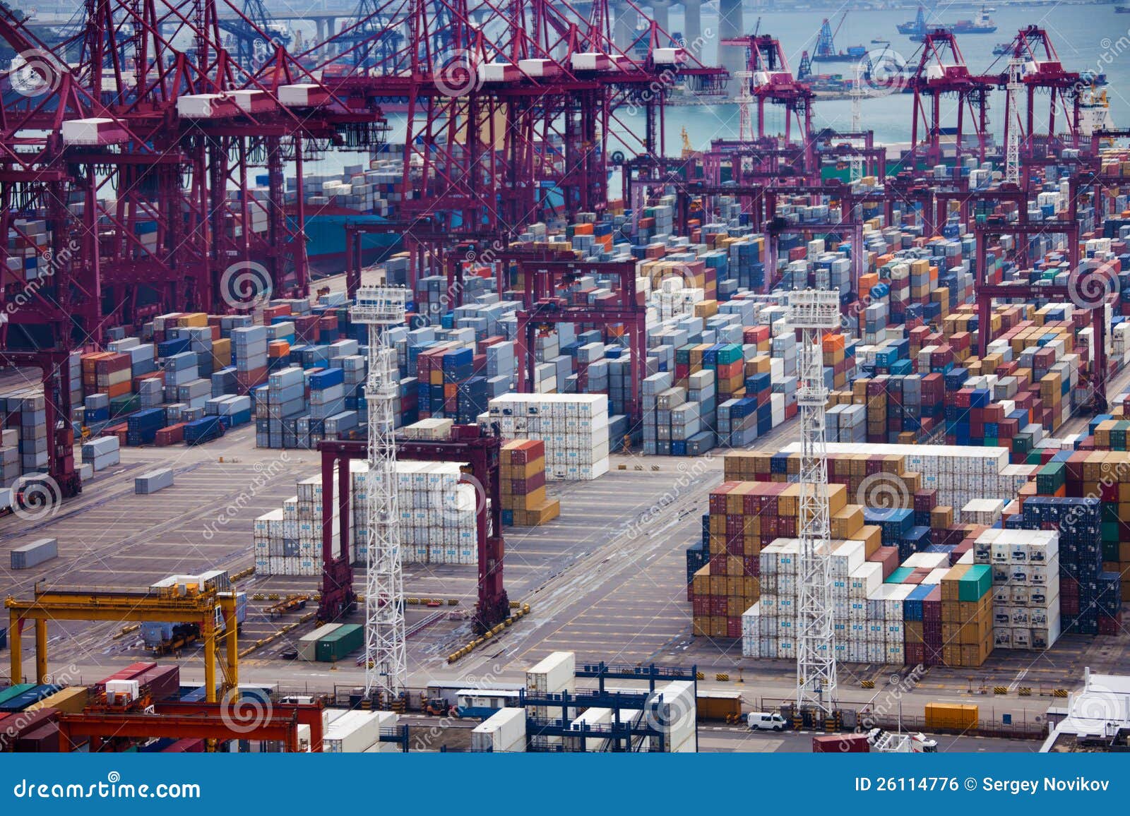 Busy port in Hong Kong stock photo. Image of cargo, pattern - 26114776