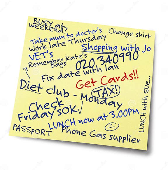 Busy Post it Note stock photo. Image of pressure, notelet - 3979354