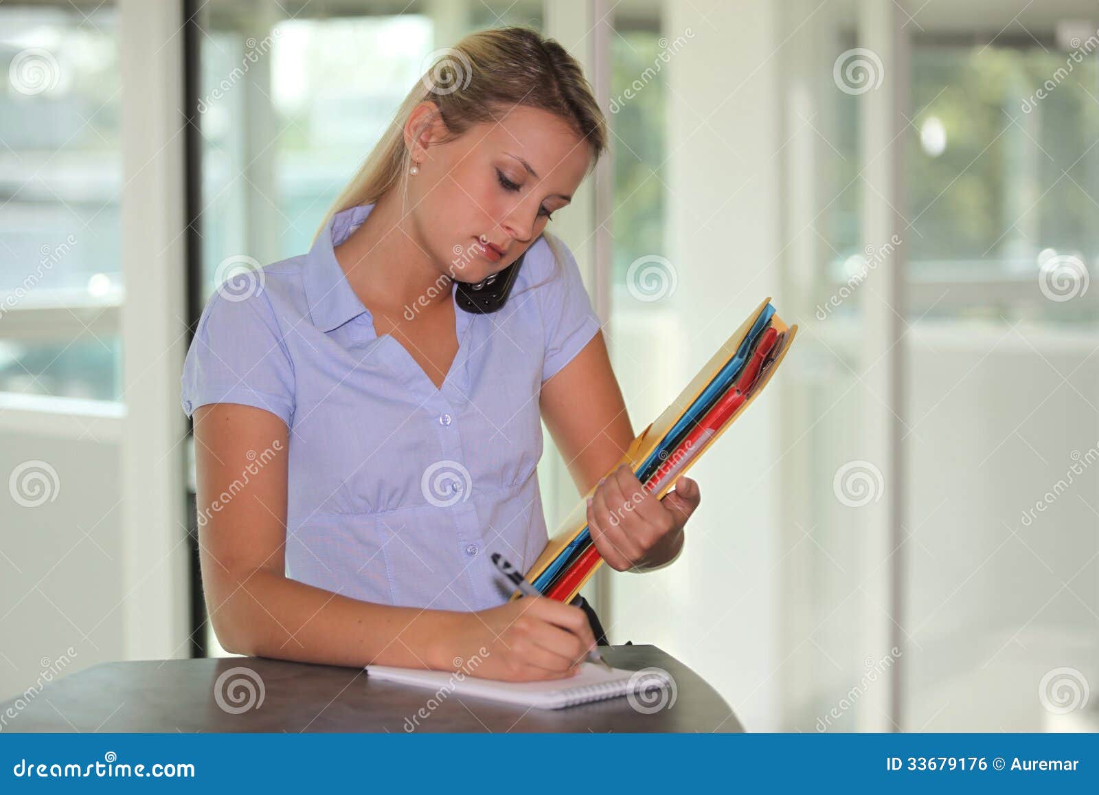 Busy Receptionist Multitasking Stock Photo - Image of secretary, offer ...