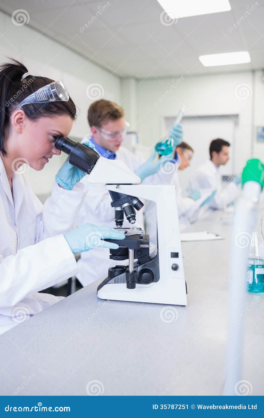 Busy Researchers Working on Experiments in the Lab Stock Image - Image ...
