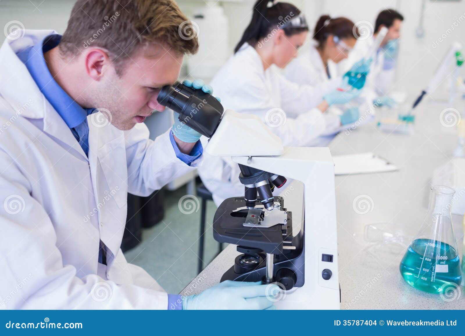 Busy Researchers Working on Experiments in the Lab Stock Photo - Image ...