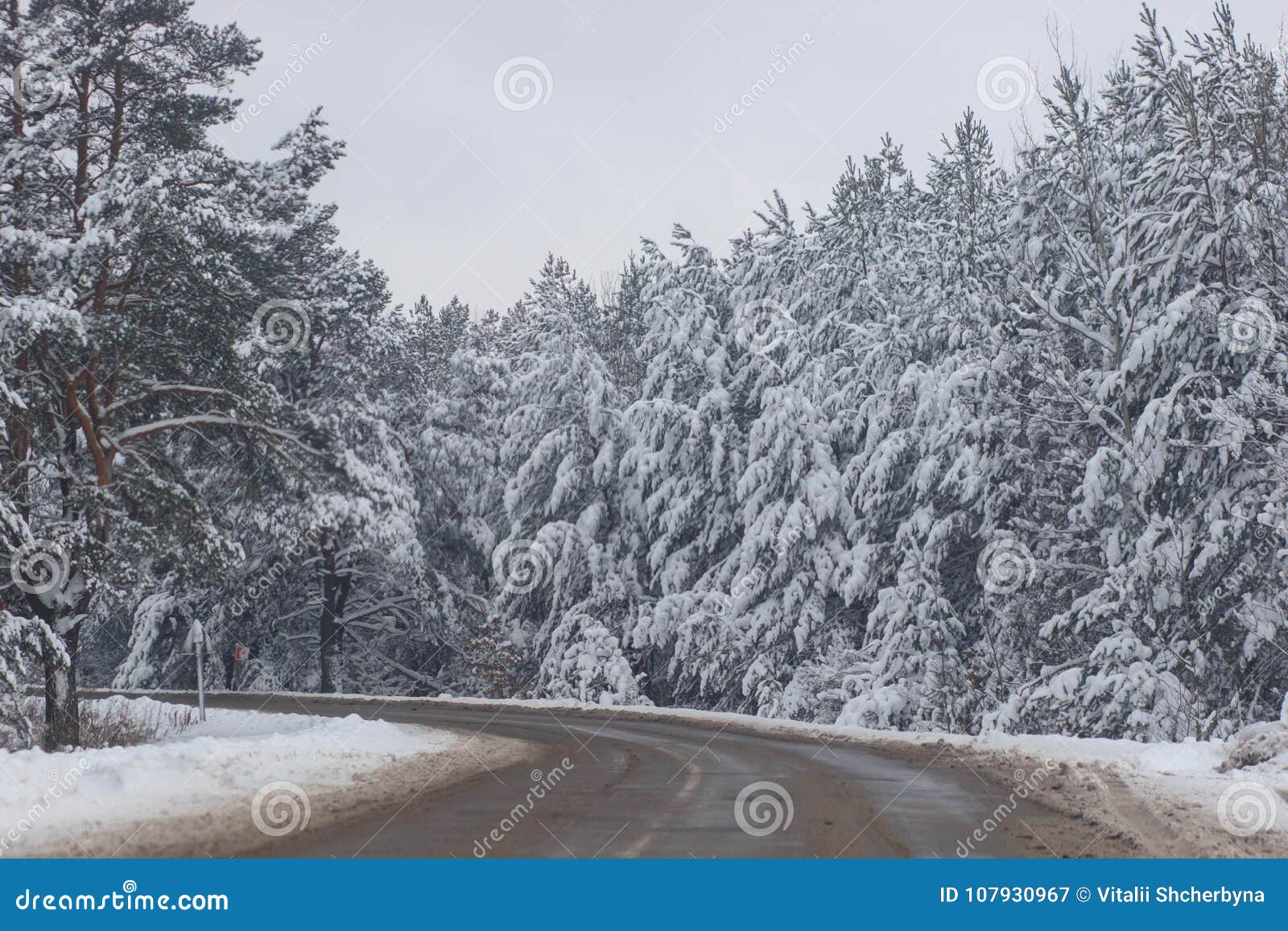 Busy Road in Winter Evening Stock Image - Image of motion, transport ...