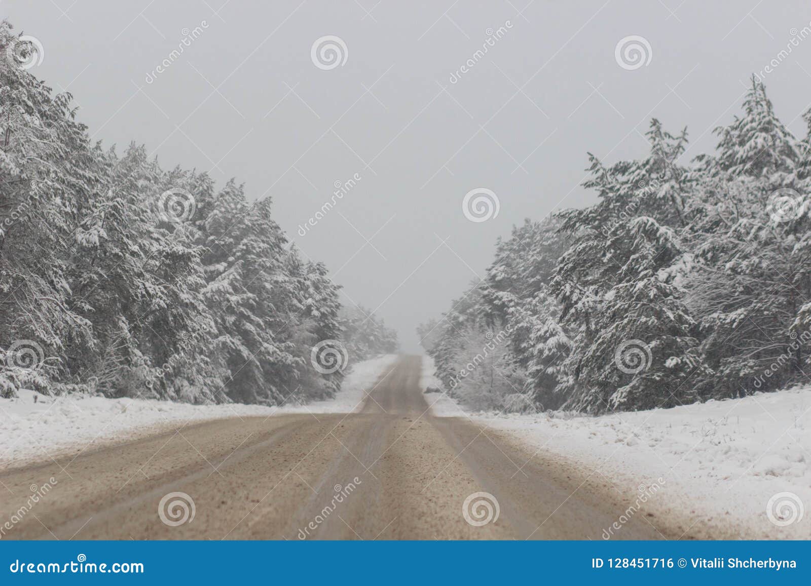 Busy Road in Winter Evening Stock Photo - Image of road, winter: 128451716