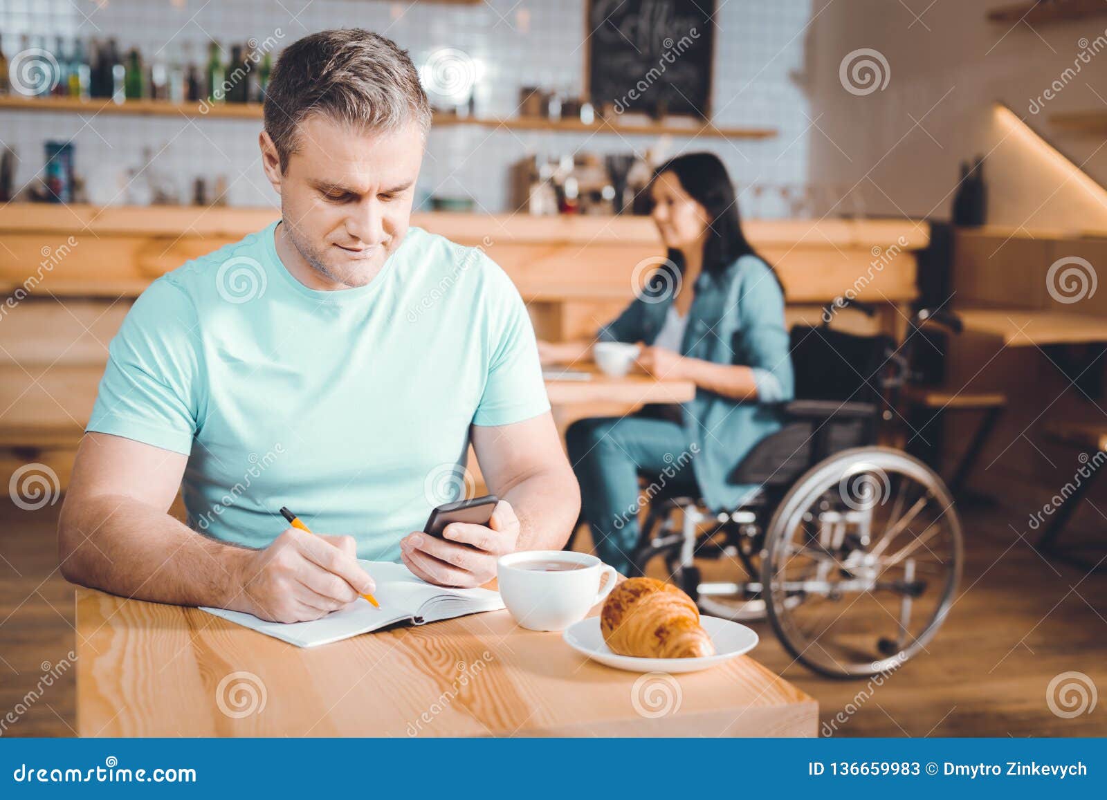 Busy Sales Manager Making Notes in a Notebook Stock Image - Image of ...
