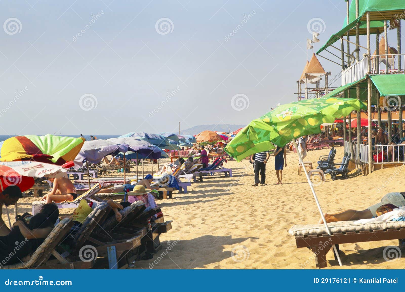 Busy Sandy Beach Scene Goa India Editorial Photo - Image of batheing ...