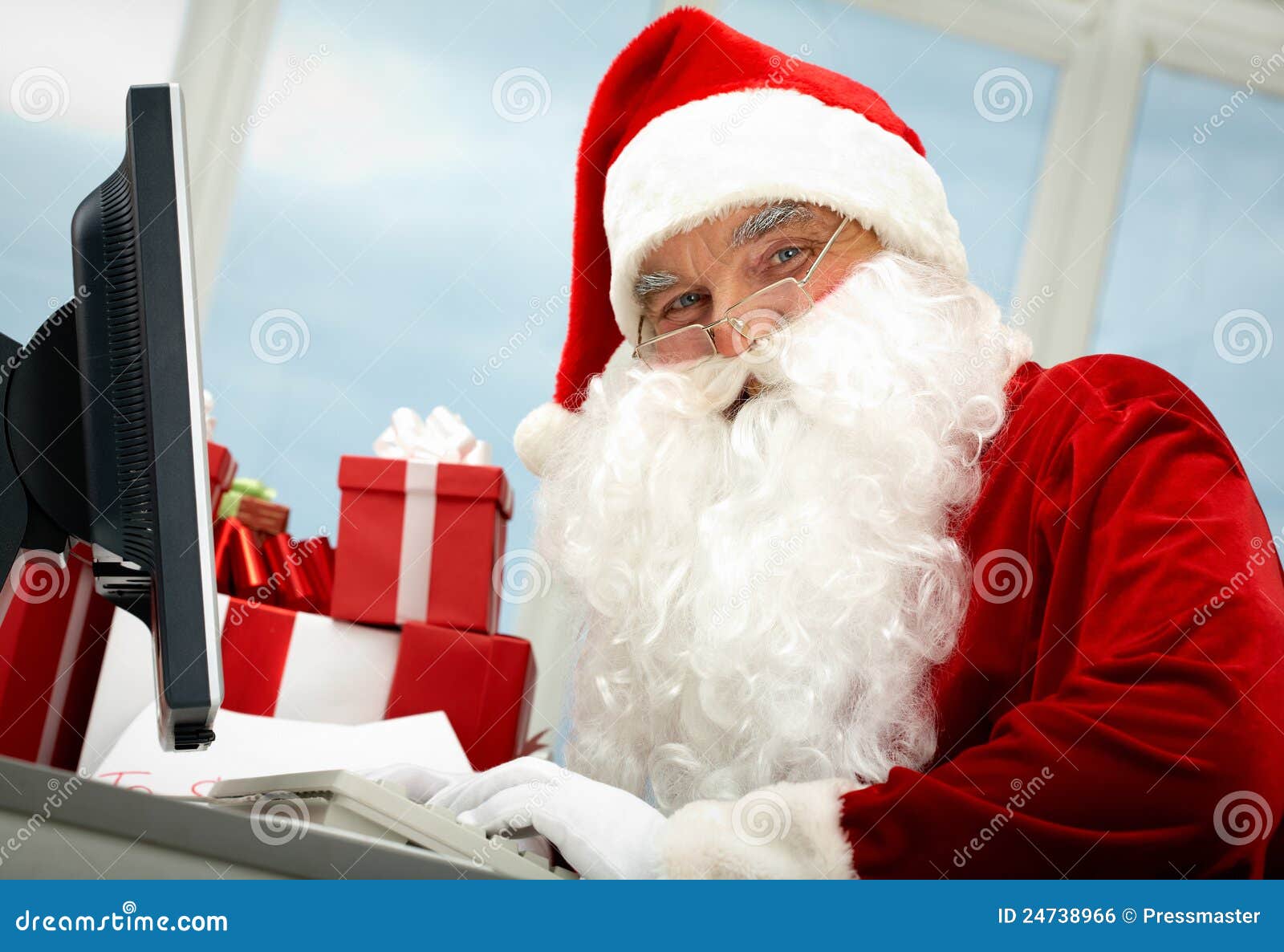 Busy Santa stock photo. Image of event, keyboard, looking - 24738966