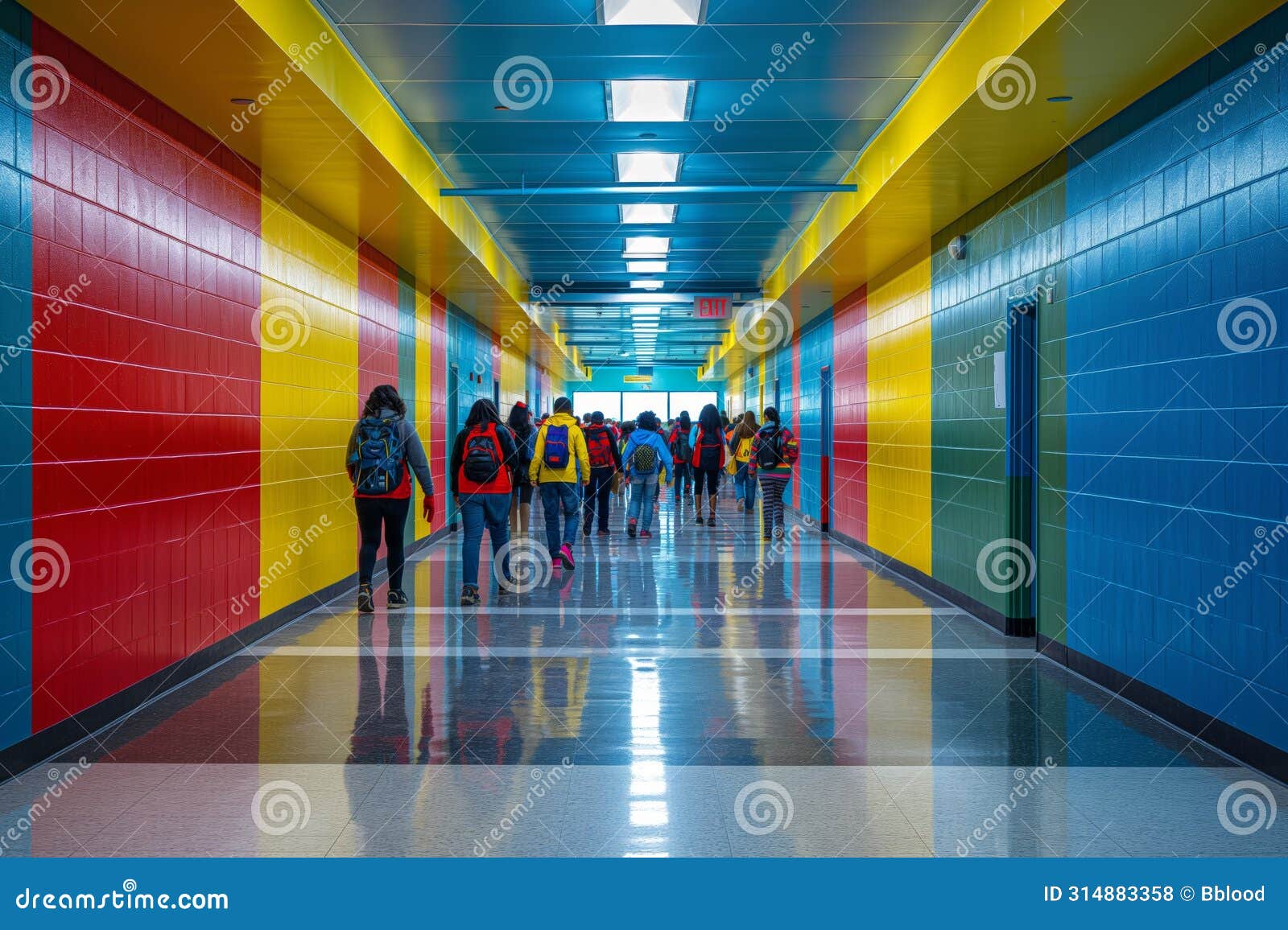 Busy School Corridor during Passing Period Stock Photo - Image of busy ...