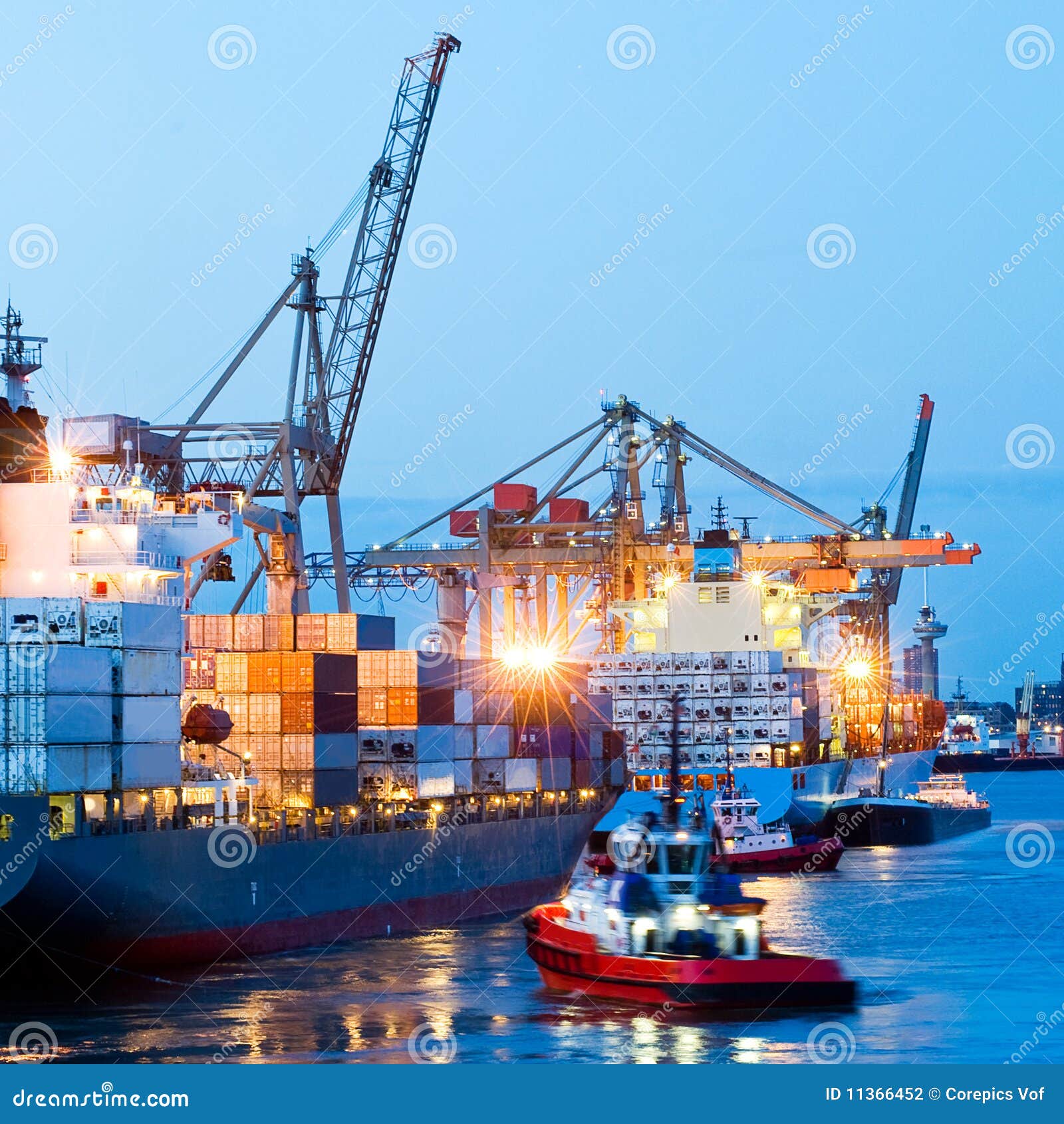 Busy Seaport stock photo. Image of seaport, ships, rotterdam - 11366452
