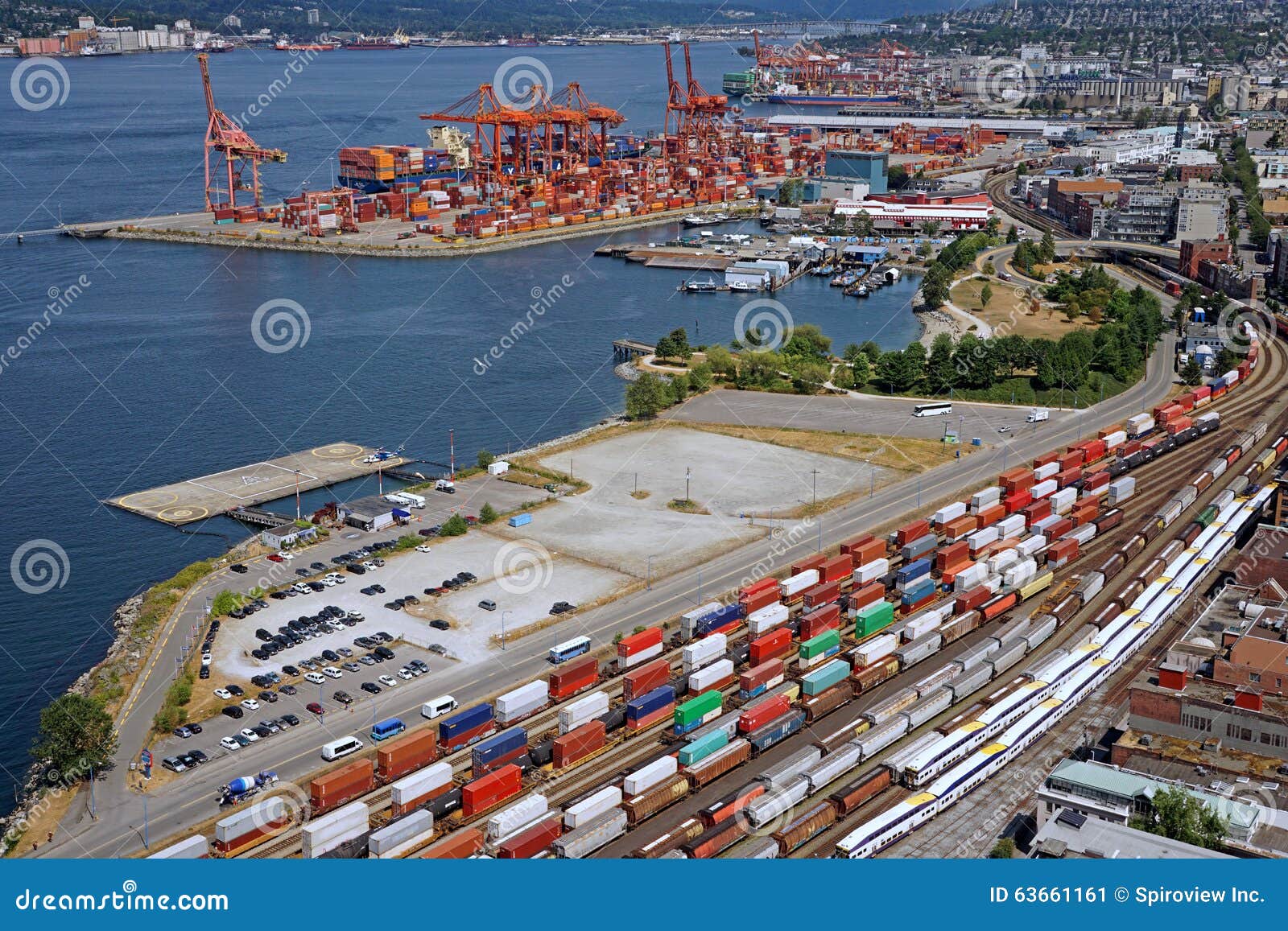 Busy seaport stock image. Image of trade, harbor, cargo - 63661161