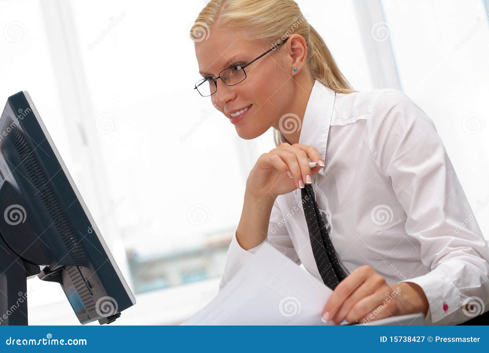 Busy secretary stock image. Image of computer, education - 15738427