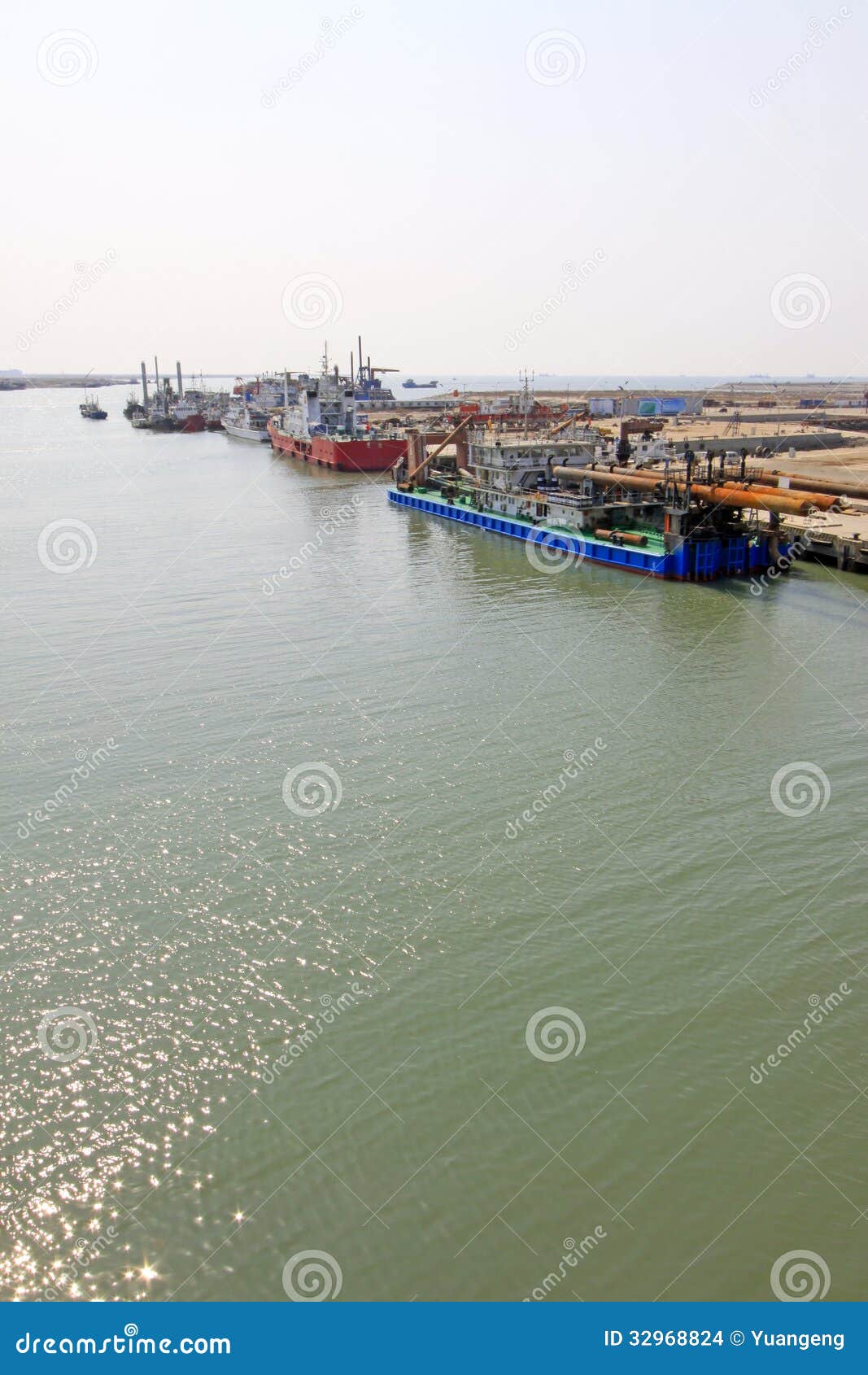 Busy Shipyard Dock and Docked Ships Stock Photo - Image of ...