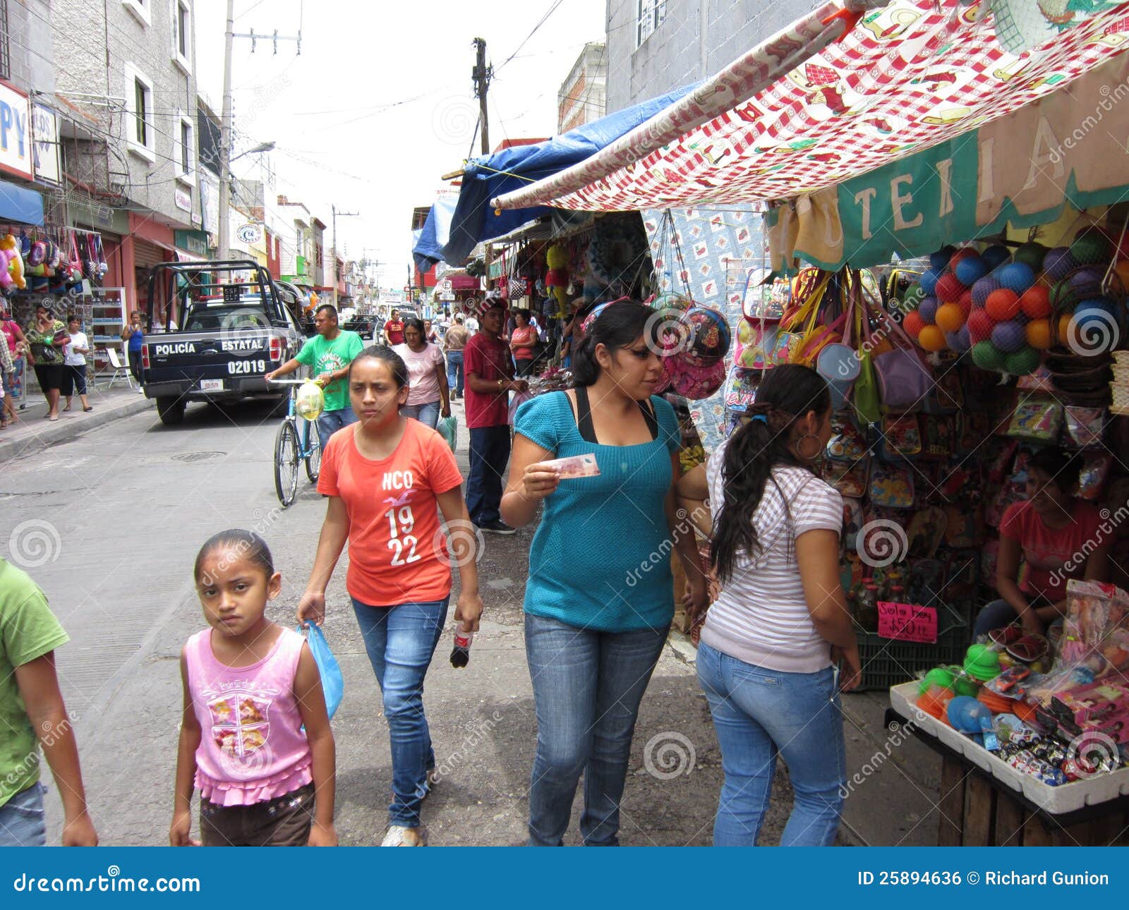 Busy Street With People In Hoian Ancient Town Center With Famous ...