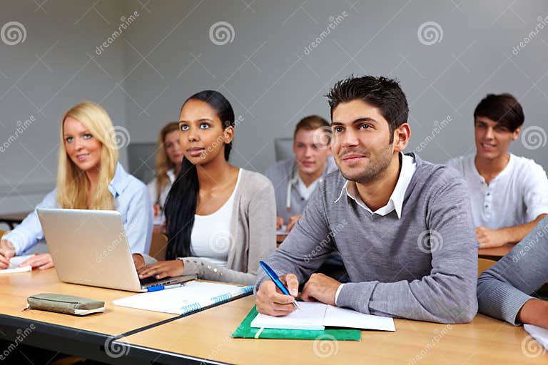 Busy students in class stock image. Image of learn, exam - 21284241
