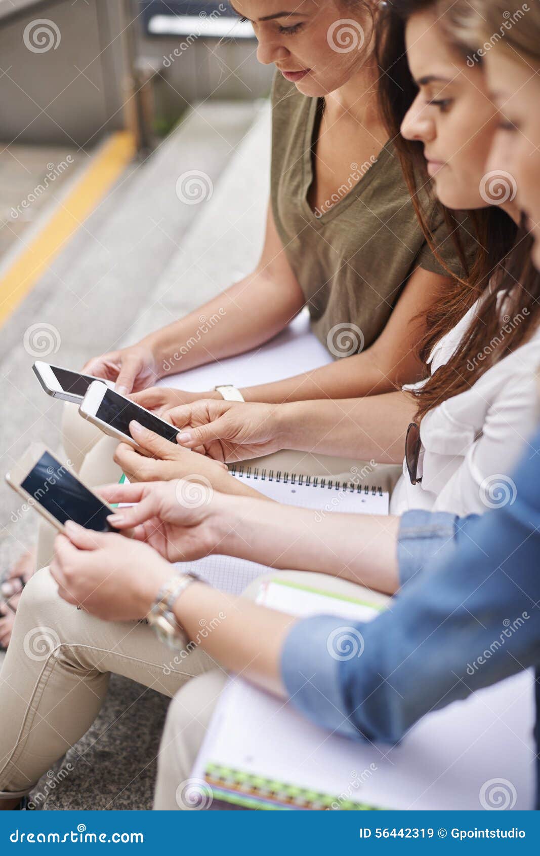 Busy students stock image. Image of enjoyment, checking - 56442319