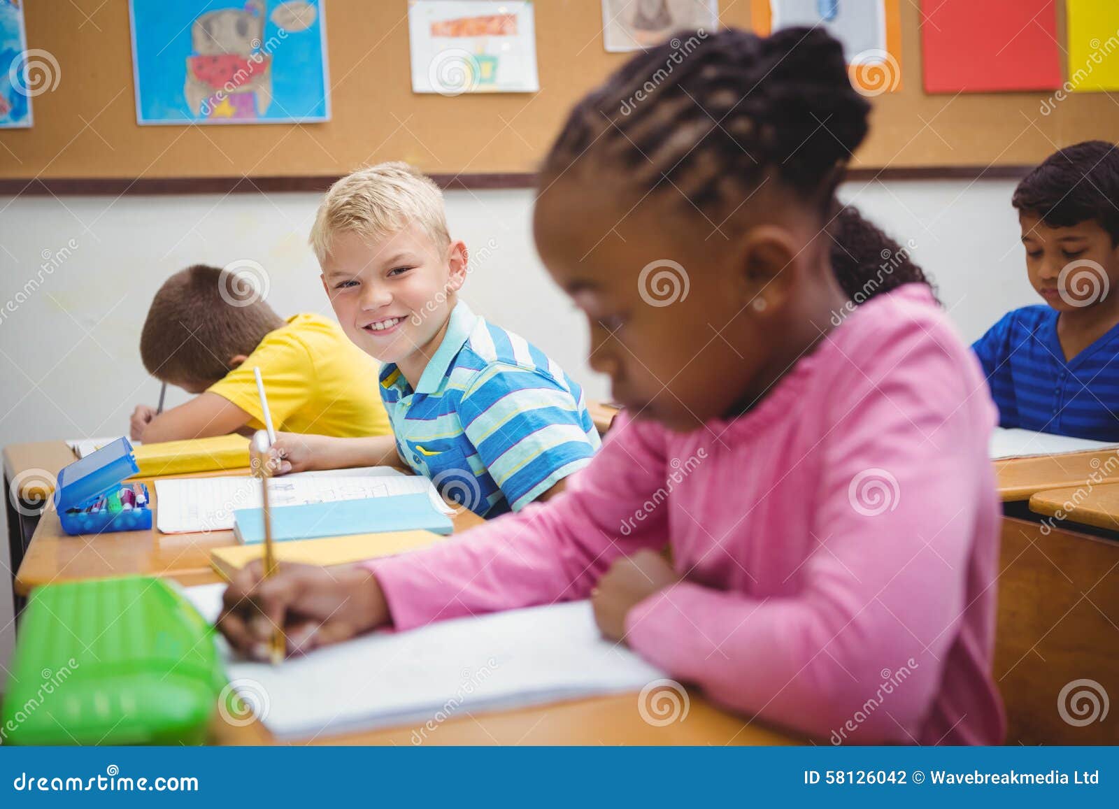 Busy Students Working on Class Work Stock Photo - Image of caucasian ...