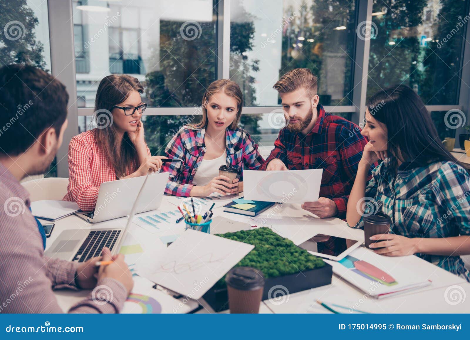 Busy Team of Managers Working Hard To End Project Stock Image - Image ...