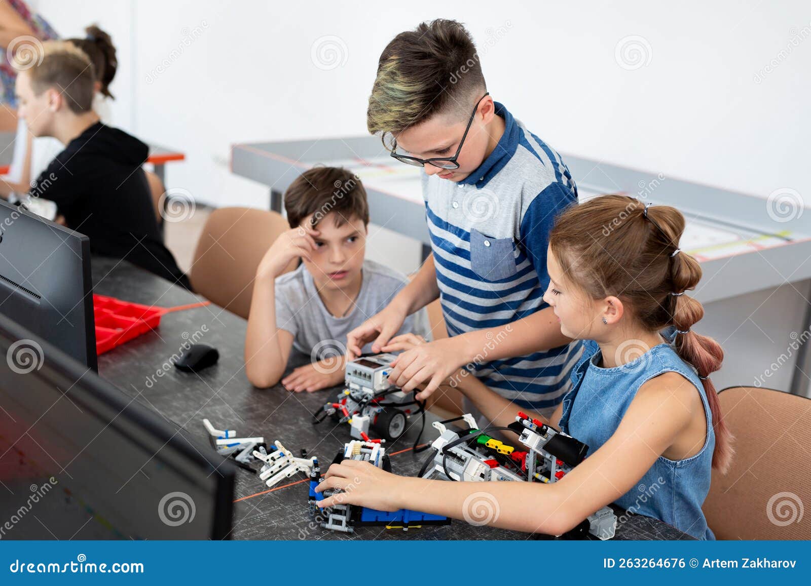 Busy Technical Team Working on Toy. Stock Photo - Image of development ...