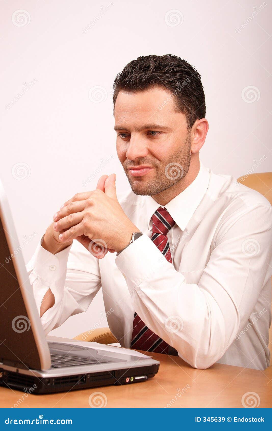 Busy Thinking Man with Laptop Stock Image - Image of corporation ...