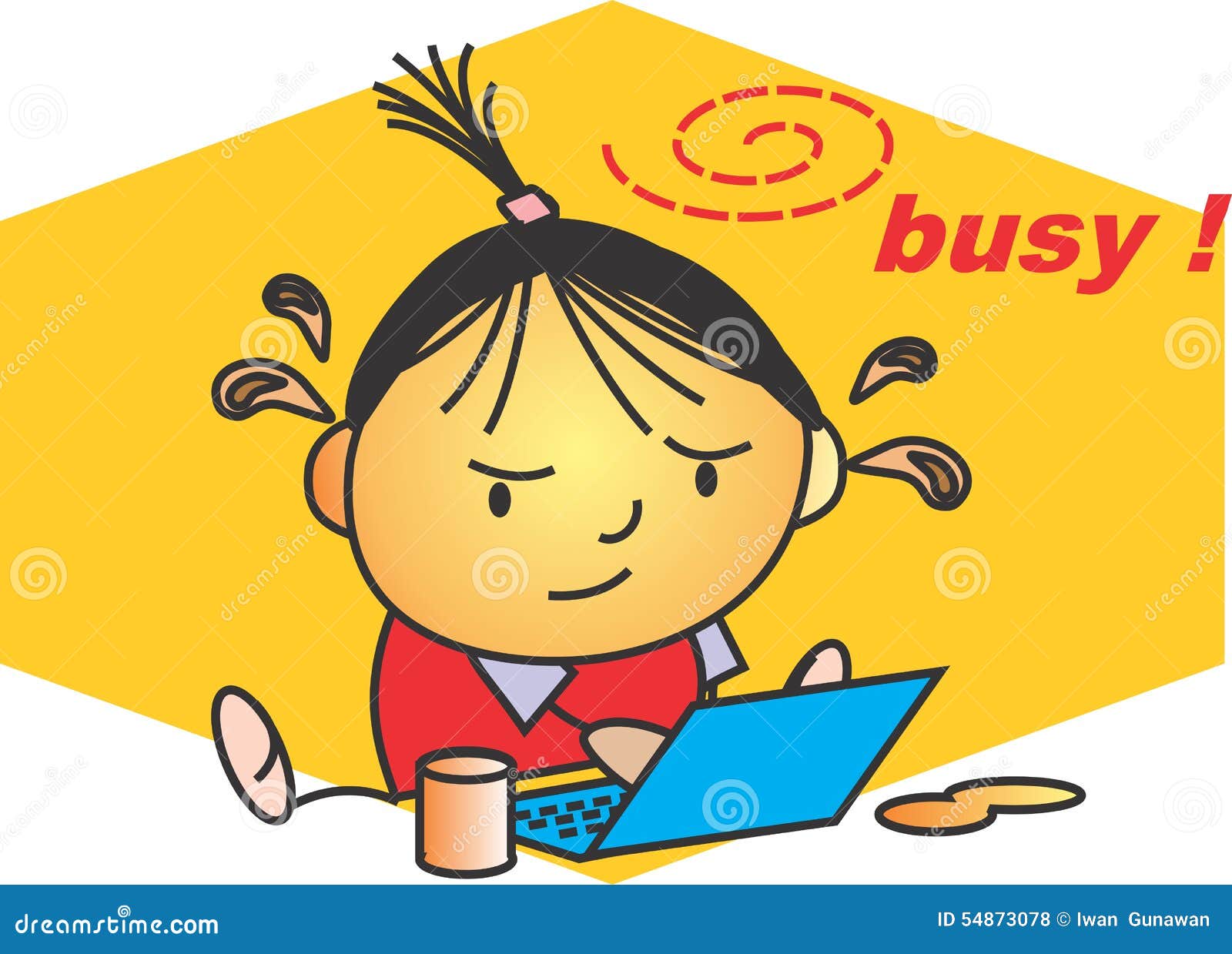 Busy stock illustration. Illustration of netbook, overwork - 54873078