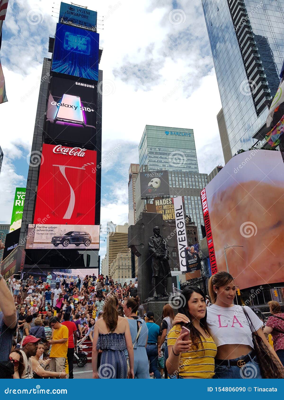 Busy Times Square In NYC. The Place Is Famous As World`s Busiest Place ...