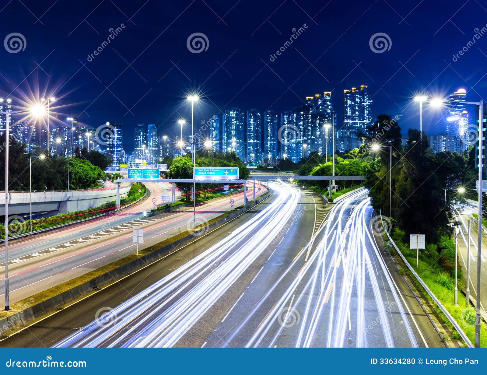 Busy traffic on highway stock photo. Image of cityscape - 33634280