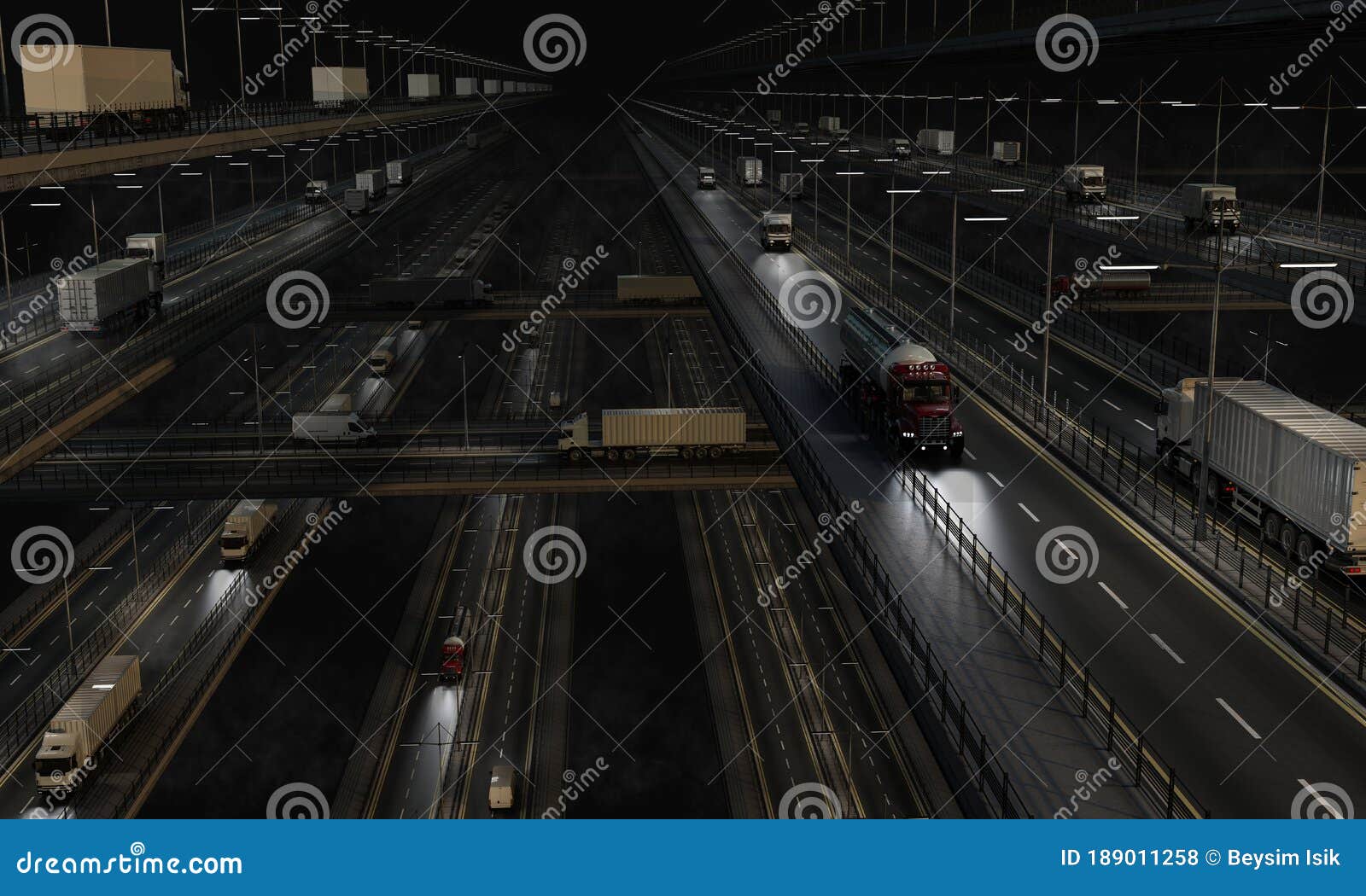 Busy Traffic on Intersecting Roads Stock Illustration - Illustration of ...