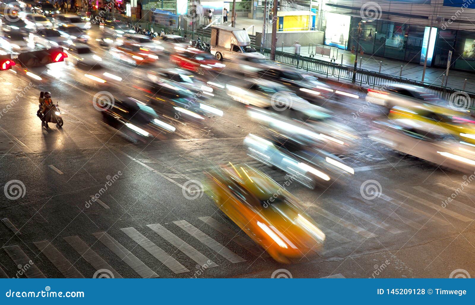 Busy Traffic Intersection in Bangkok, Thailand Stock Photo - Image of ...