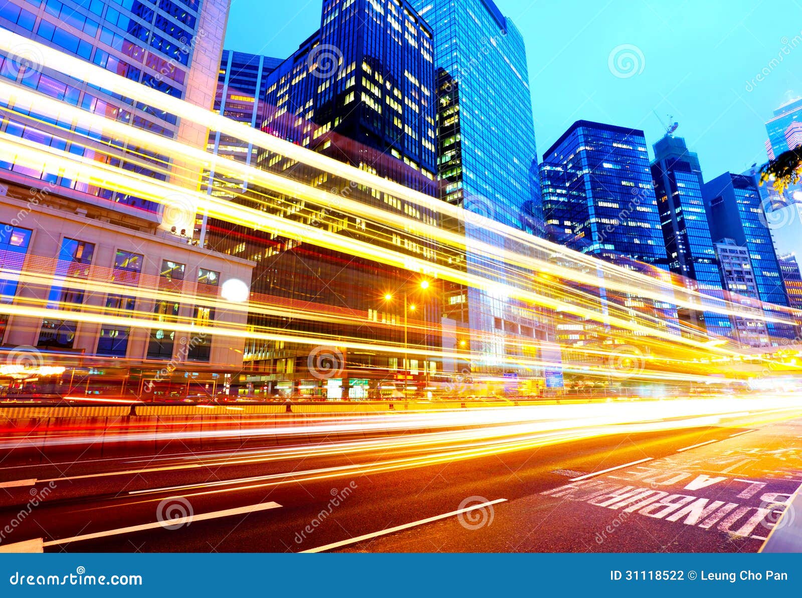 Busy traffic at night stock photo. Image of hong, china - 31118522
