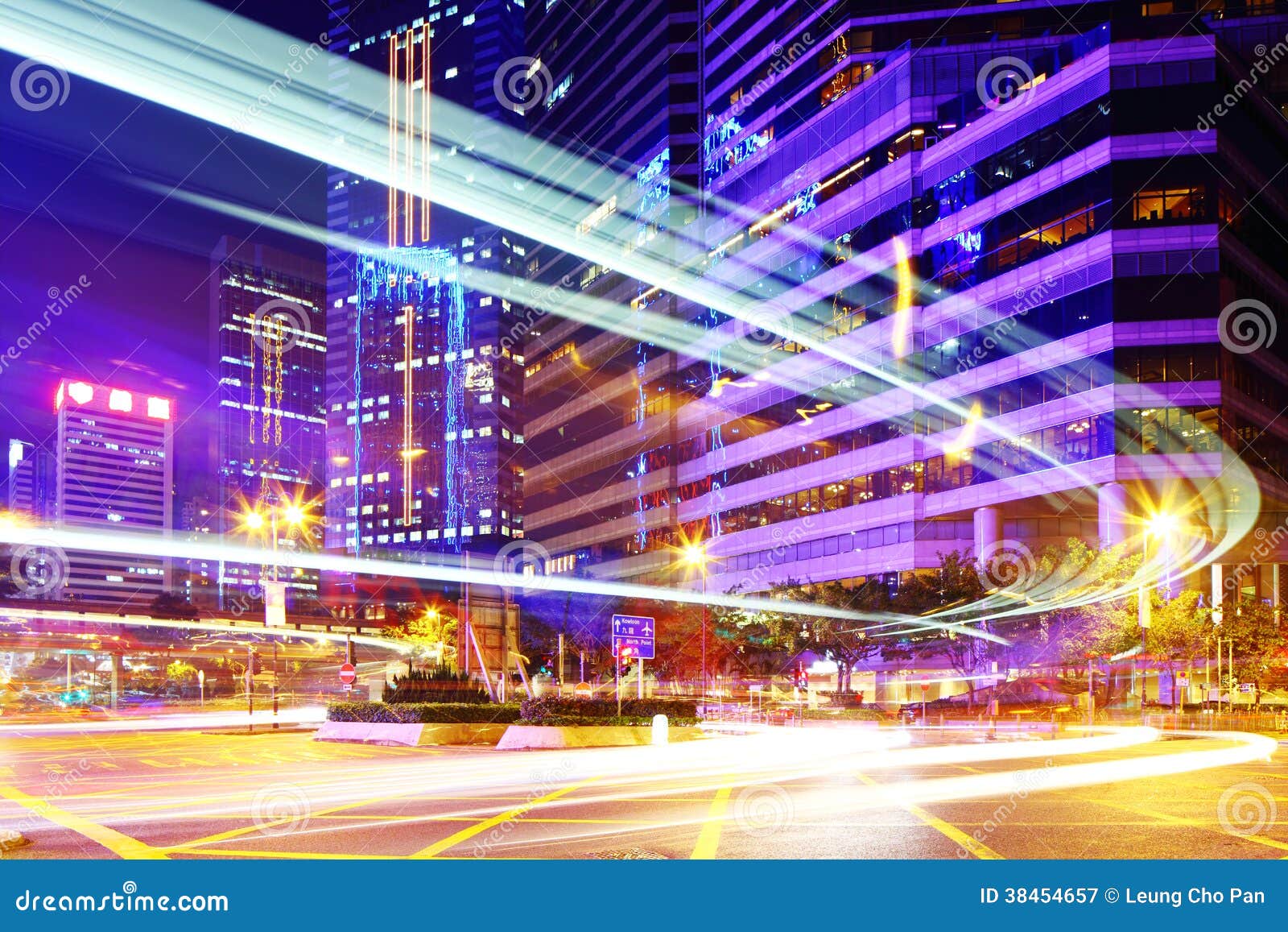 Busy traffic trail in city stock image. Image of freeway - 38454657