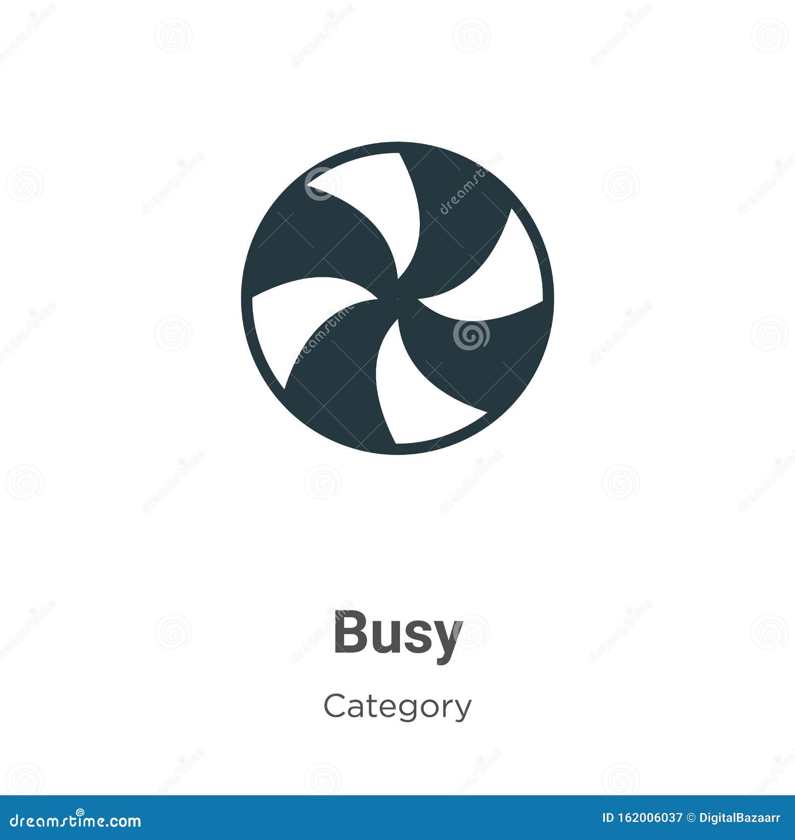 Busy Vector Icon on White Background. Flat Vector Busy Icon Symbol Sign ...