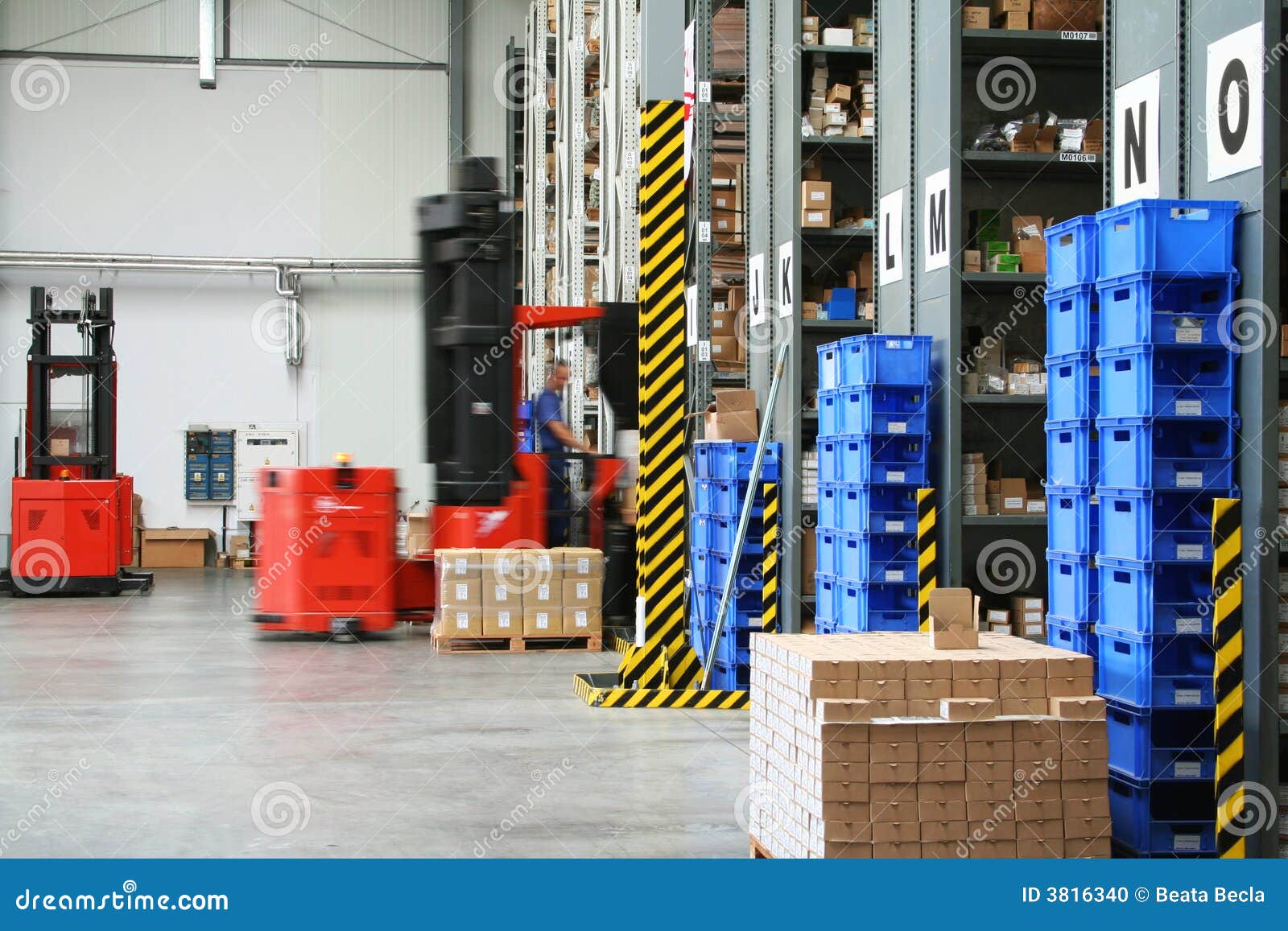 Busy warehouse stock photo. Image of person, forklift - 3816340